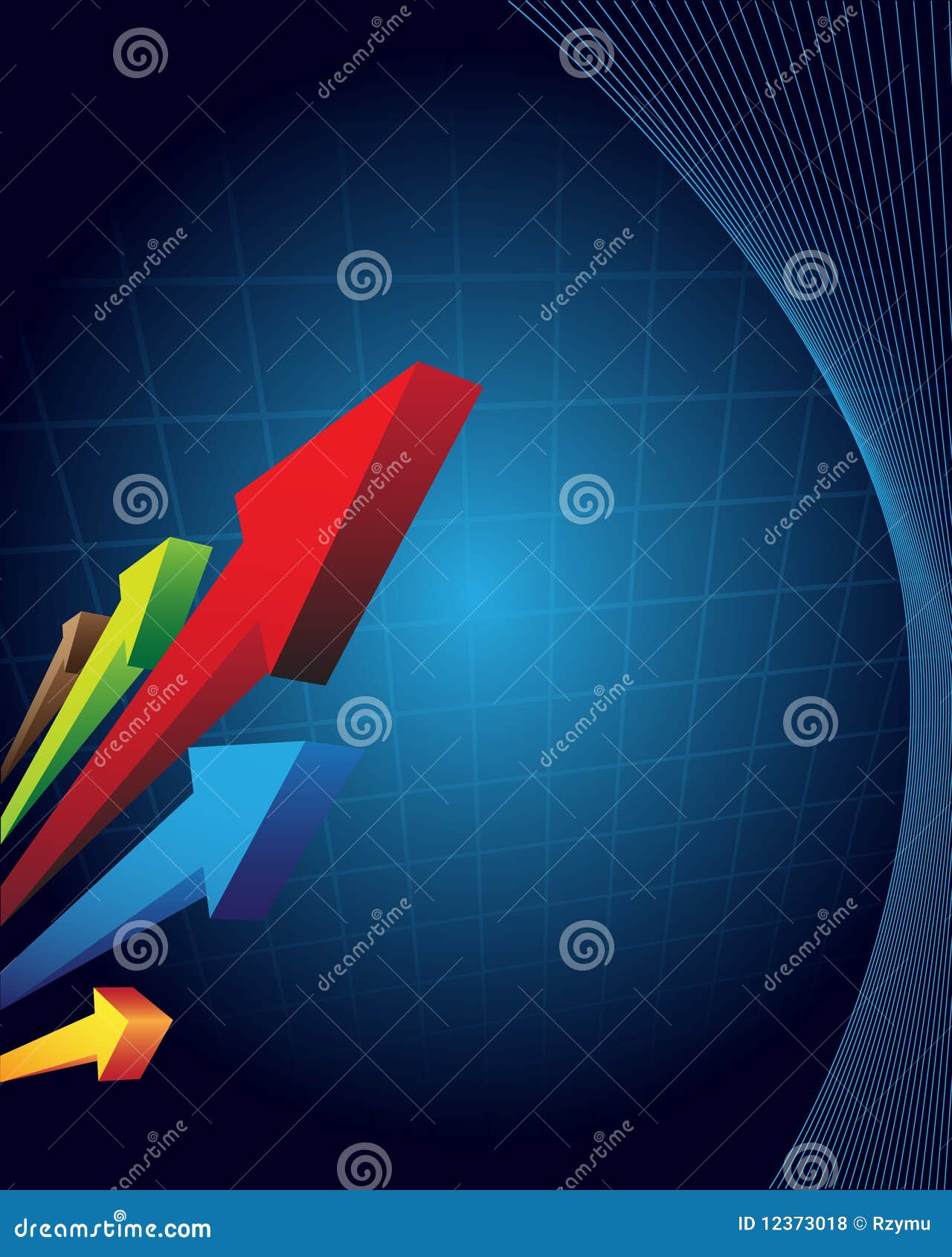 Arrows on the Blue Abstract Background Stock Vector - Illustration of ...