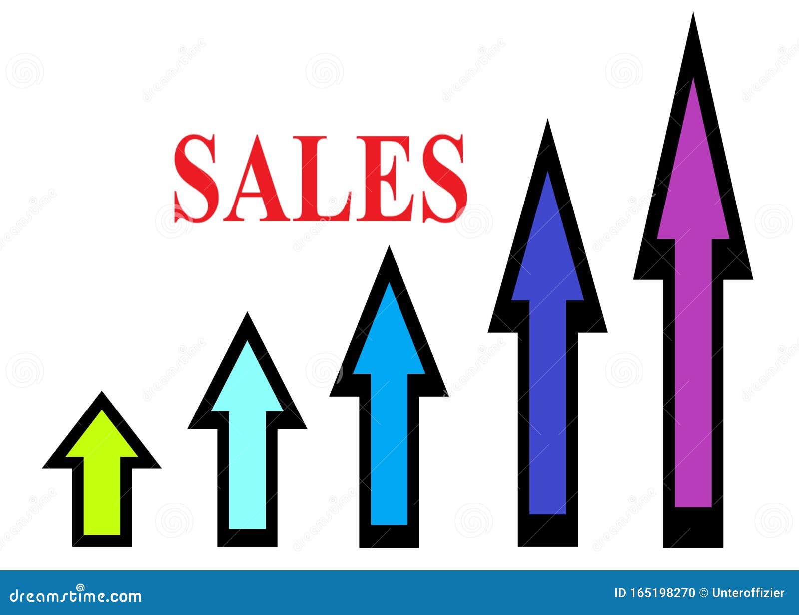 Arrows with Bold Black Outlines and Multiple Colors of Different Sizes ...