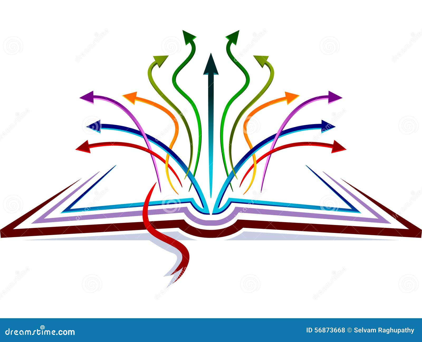 Arrows on book stock vector. Illustration of color, illustrated - 56873668