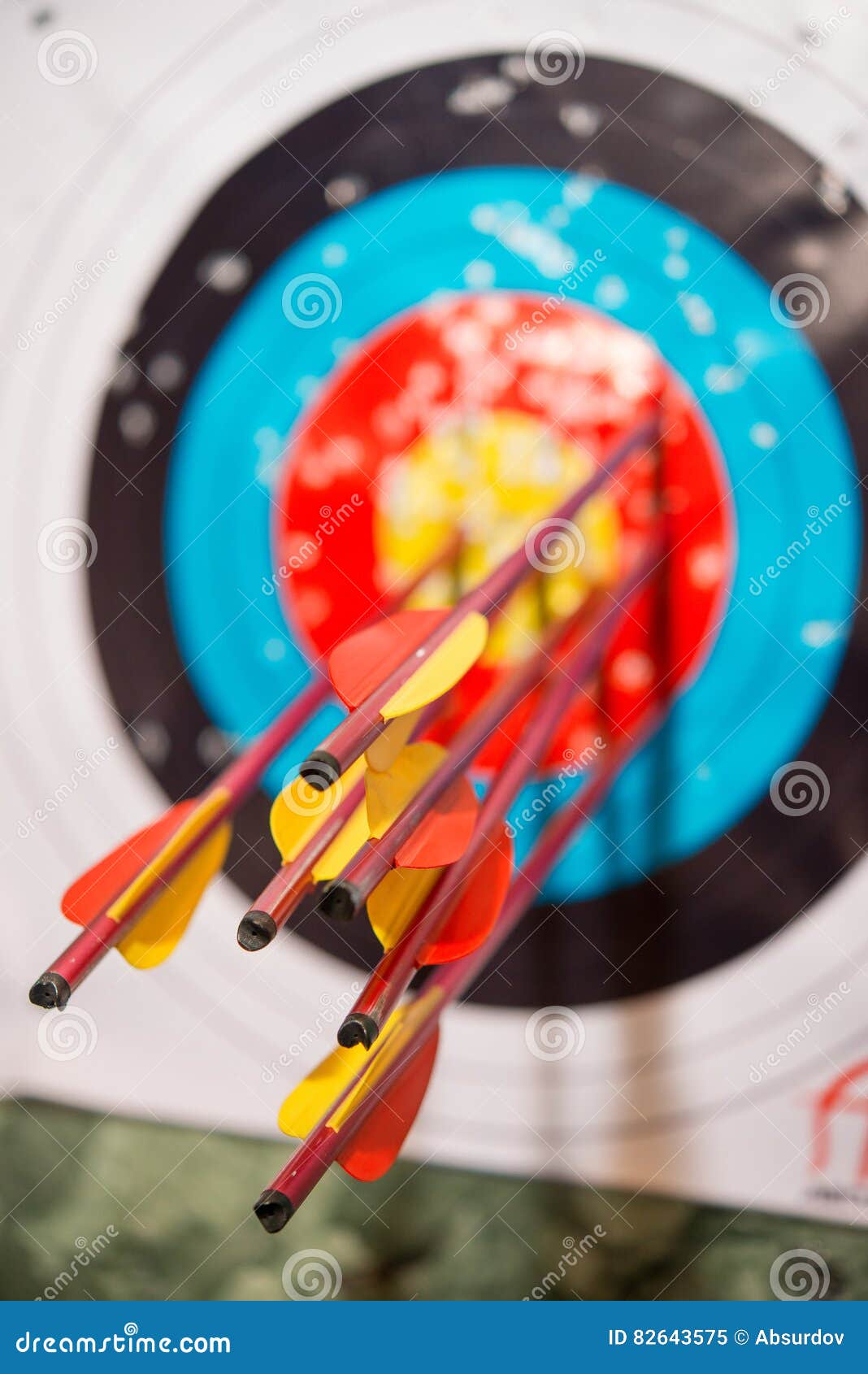 Arrows from a Bow Accurately Hit Target Stock Image - Image of arrow ...