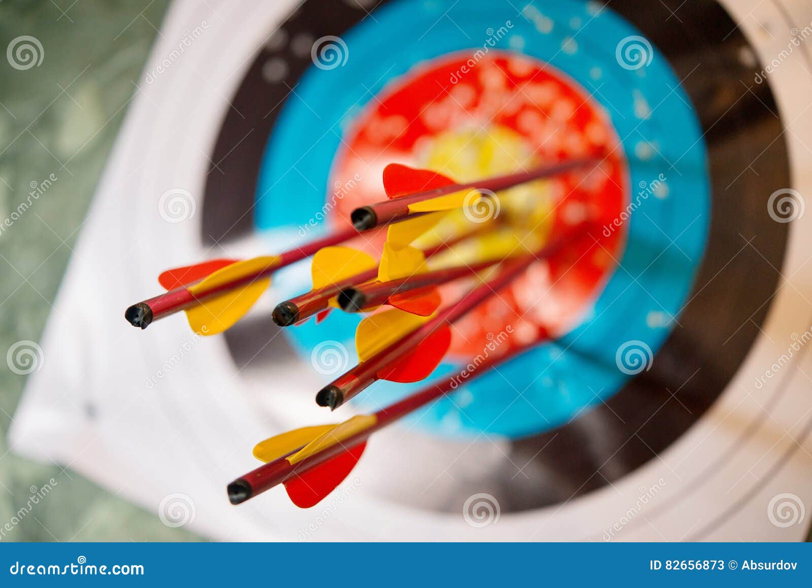 Arrows from the Bow Hit the Target Stock Image - Image of aiming ...