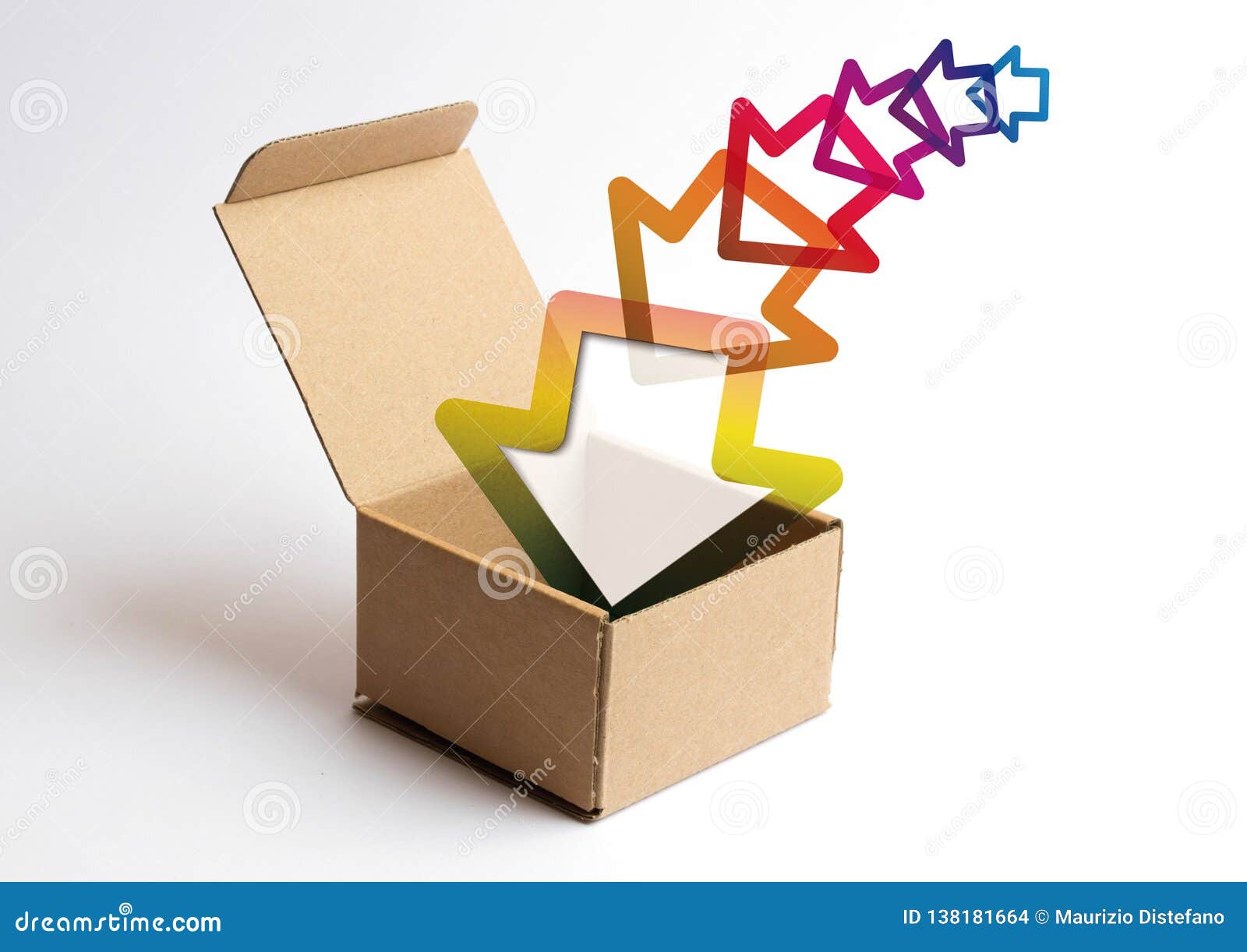 Arrows in a Box, Concept of Stock Photo - Image of marketing, colorful ...