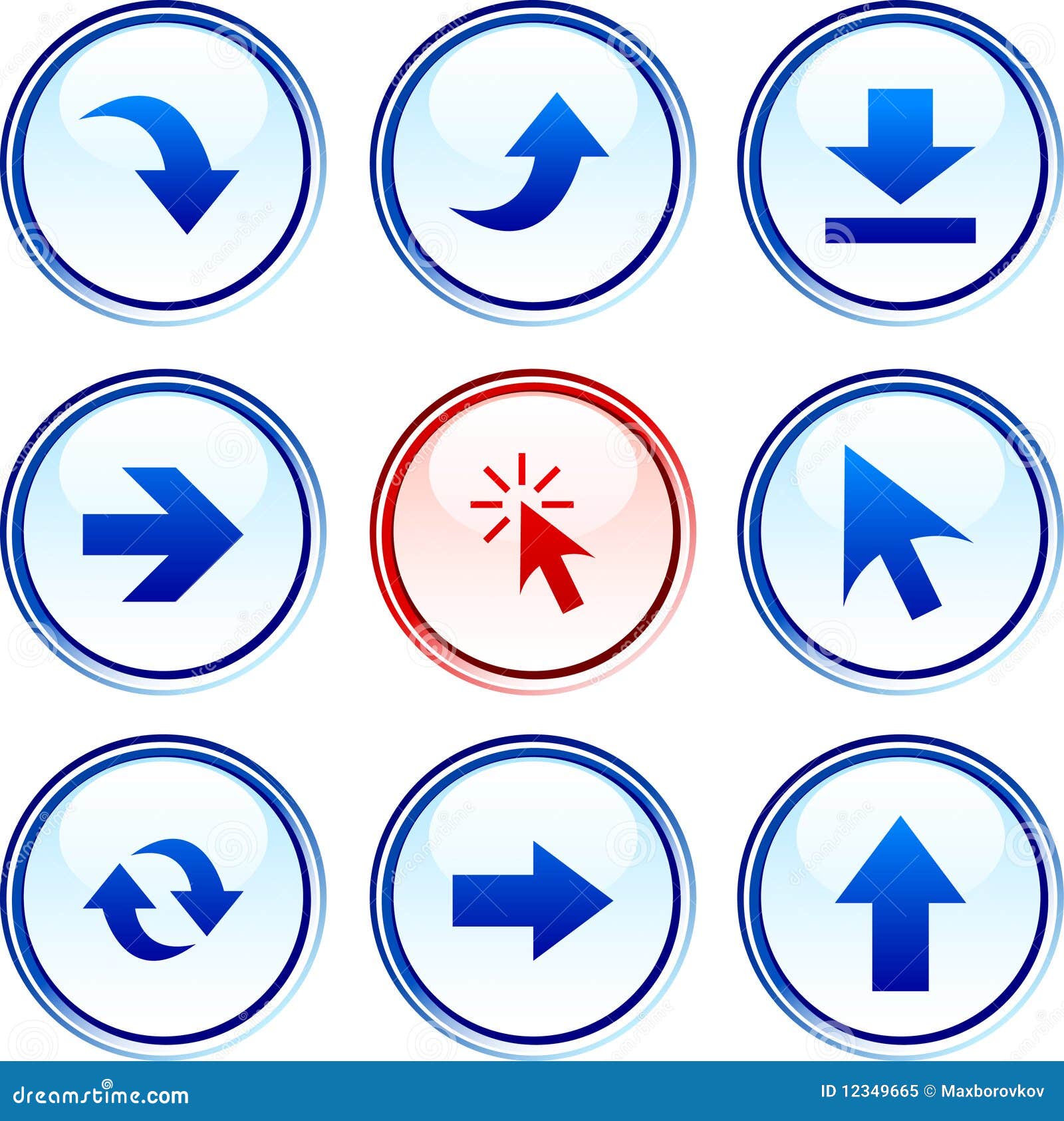 Arrows buttons. stock vector. Illustration of refresh - 12349665