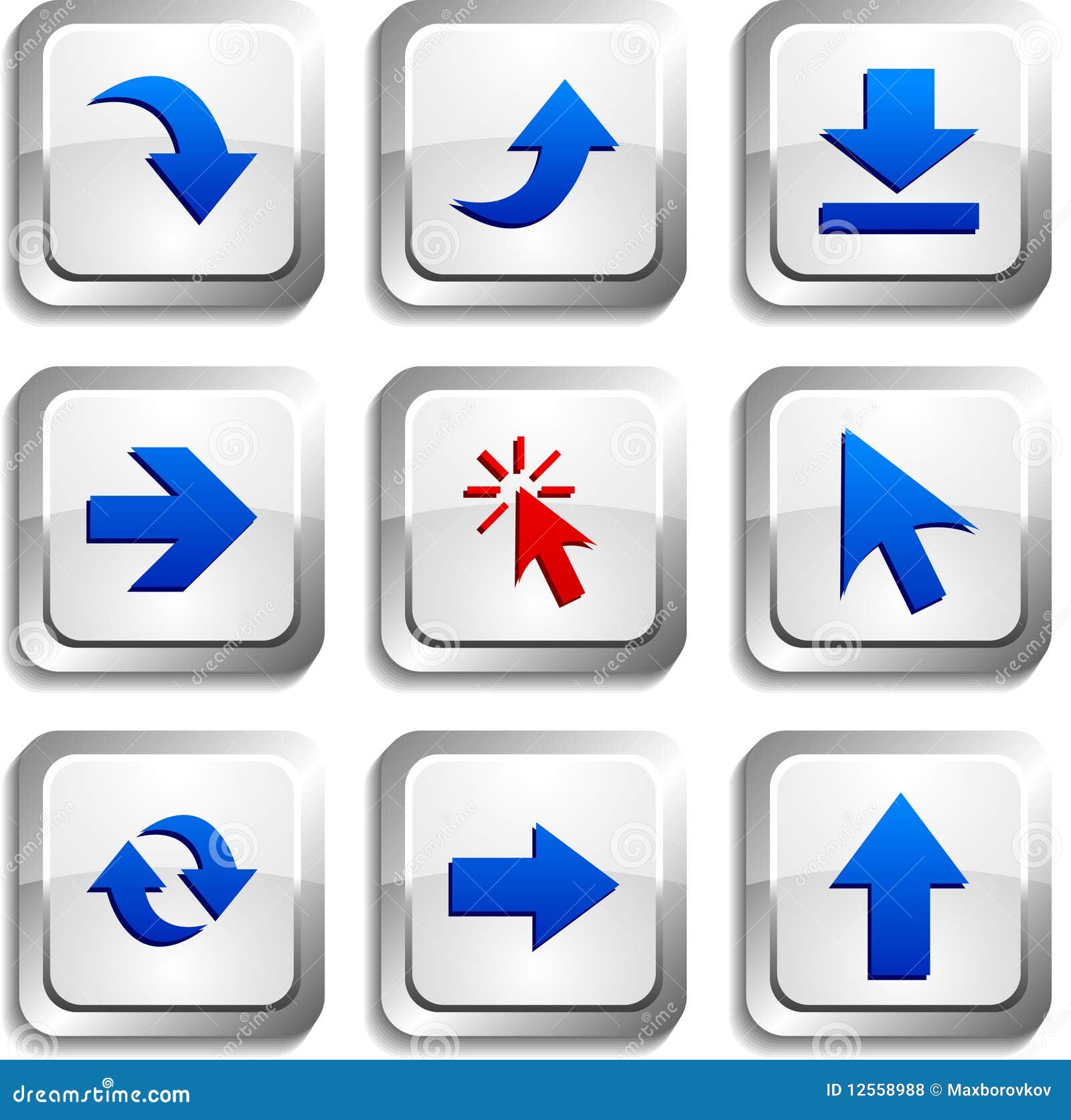 Arrows buttons. stock vector. Illustration of triangular - 12558988