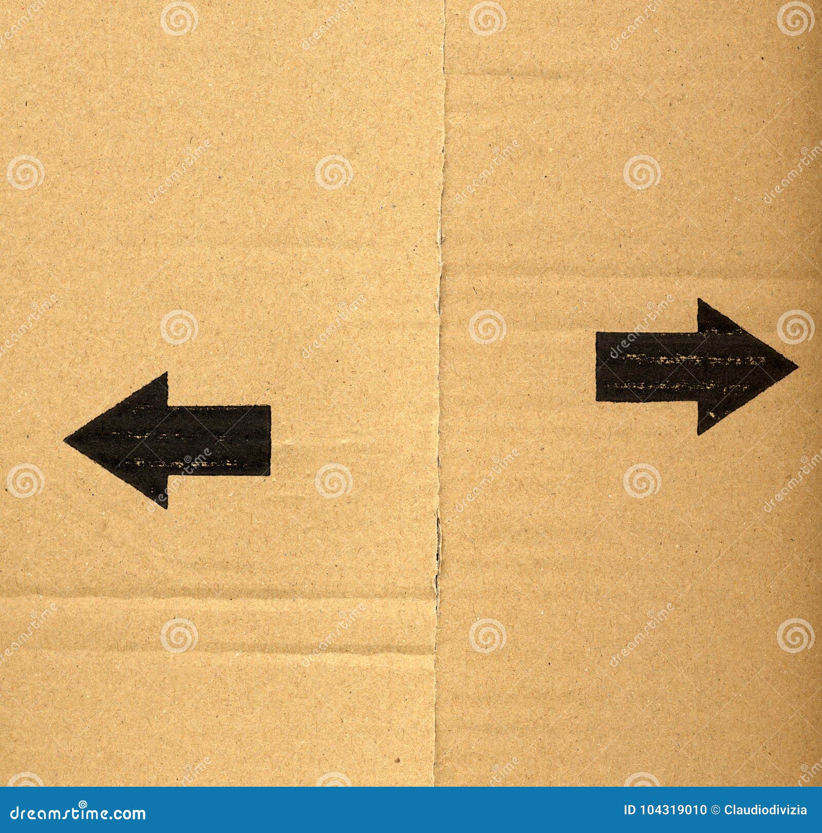 Arrows on cardboard stock photo. Image of right, left - 104319010