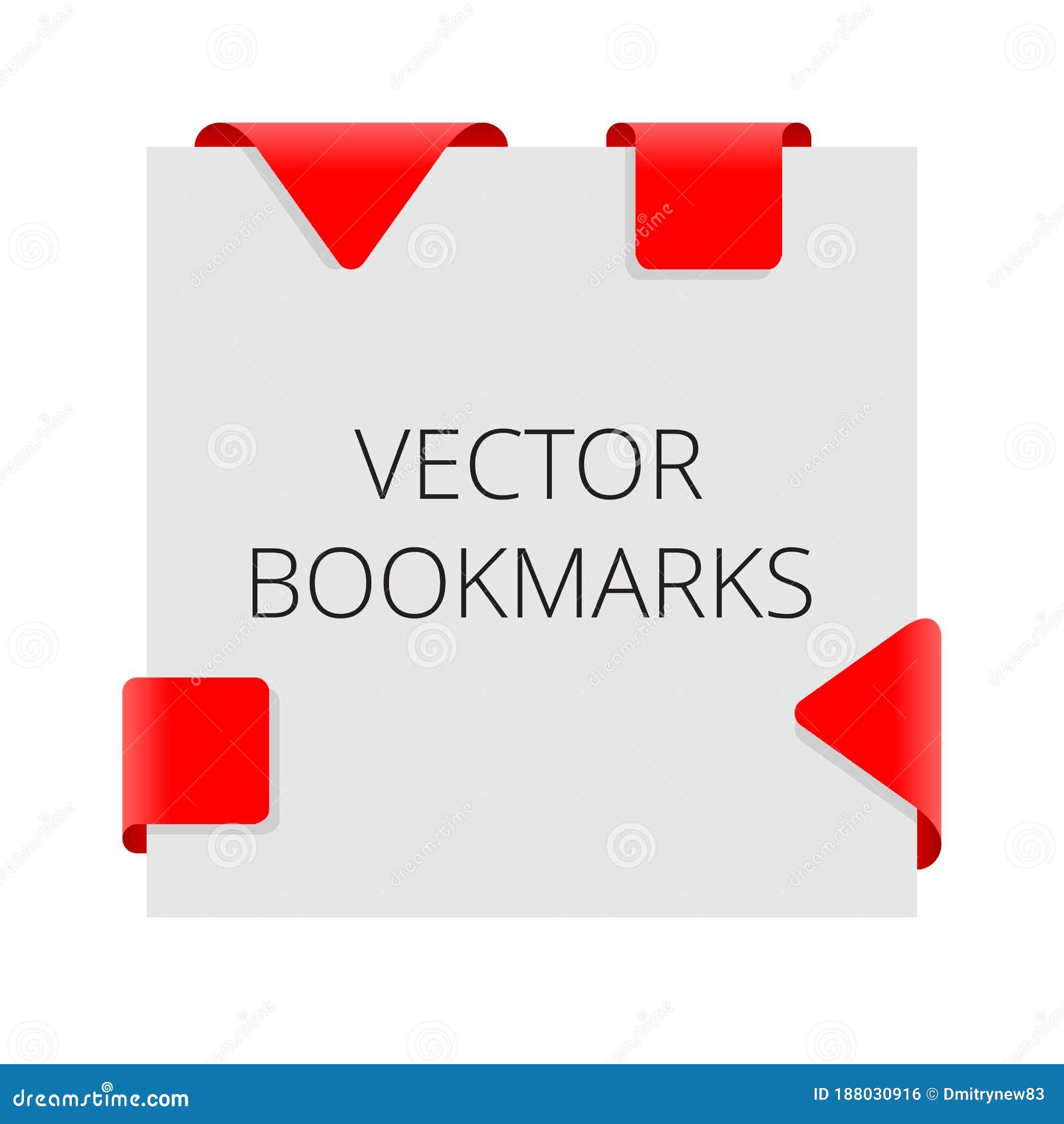 Red bookmarks set stock vector. Illustration of markings - 188030916