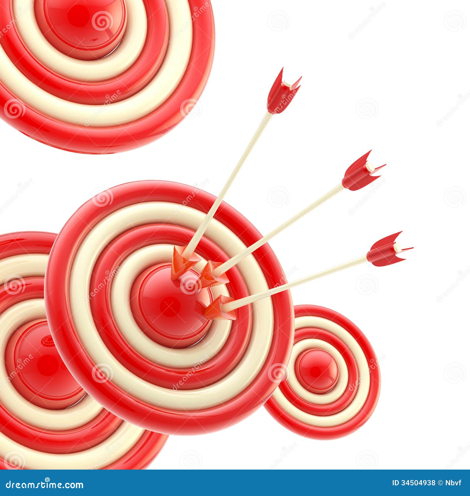 Arrows in the Center of the Red Target Stock Illustration ...