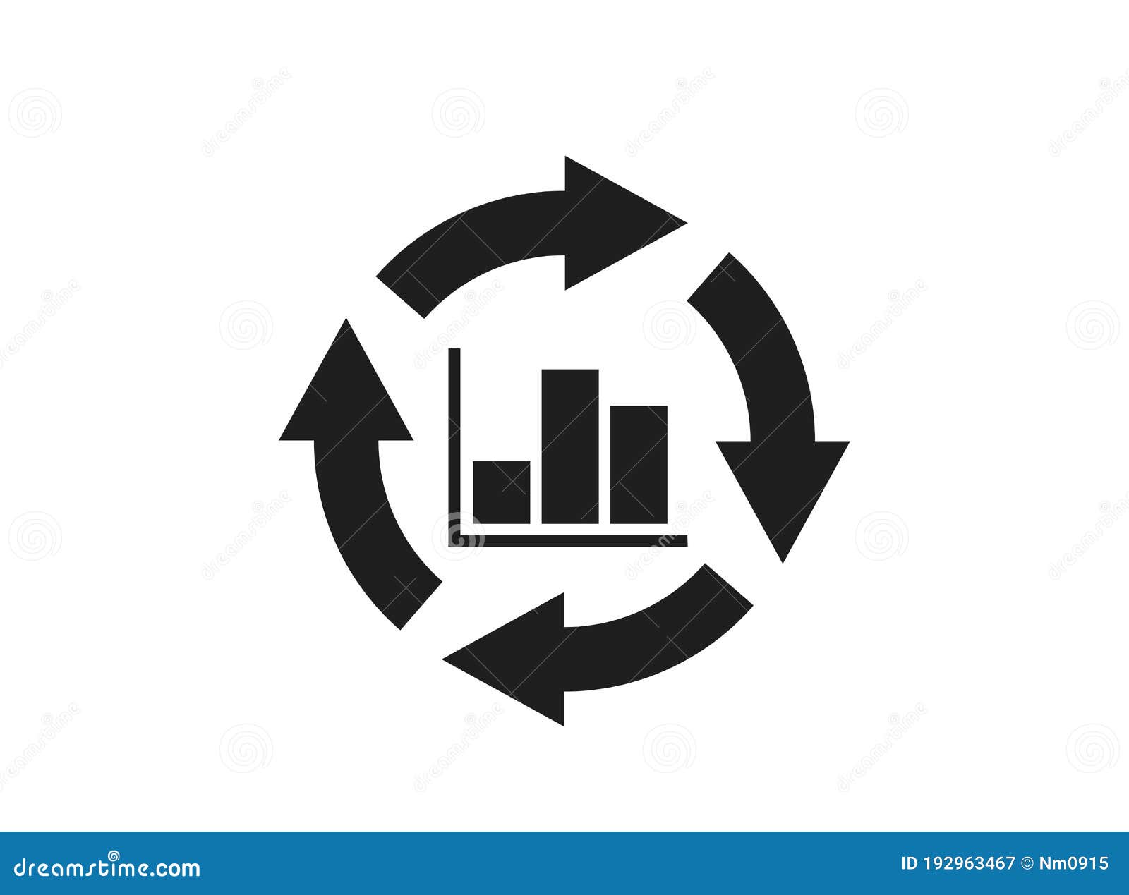 Arrows in a Circle with a Chart in the Middle. Circular Process Stock ...