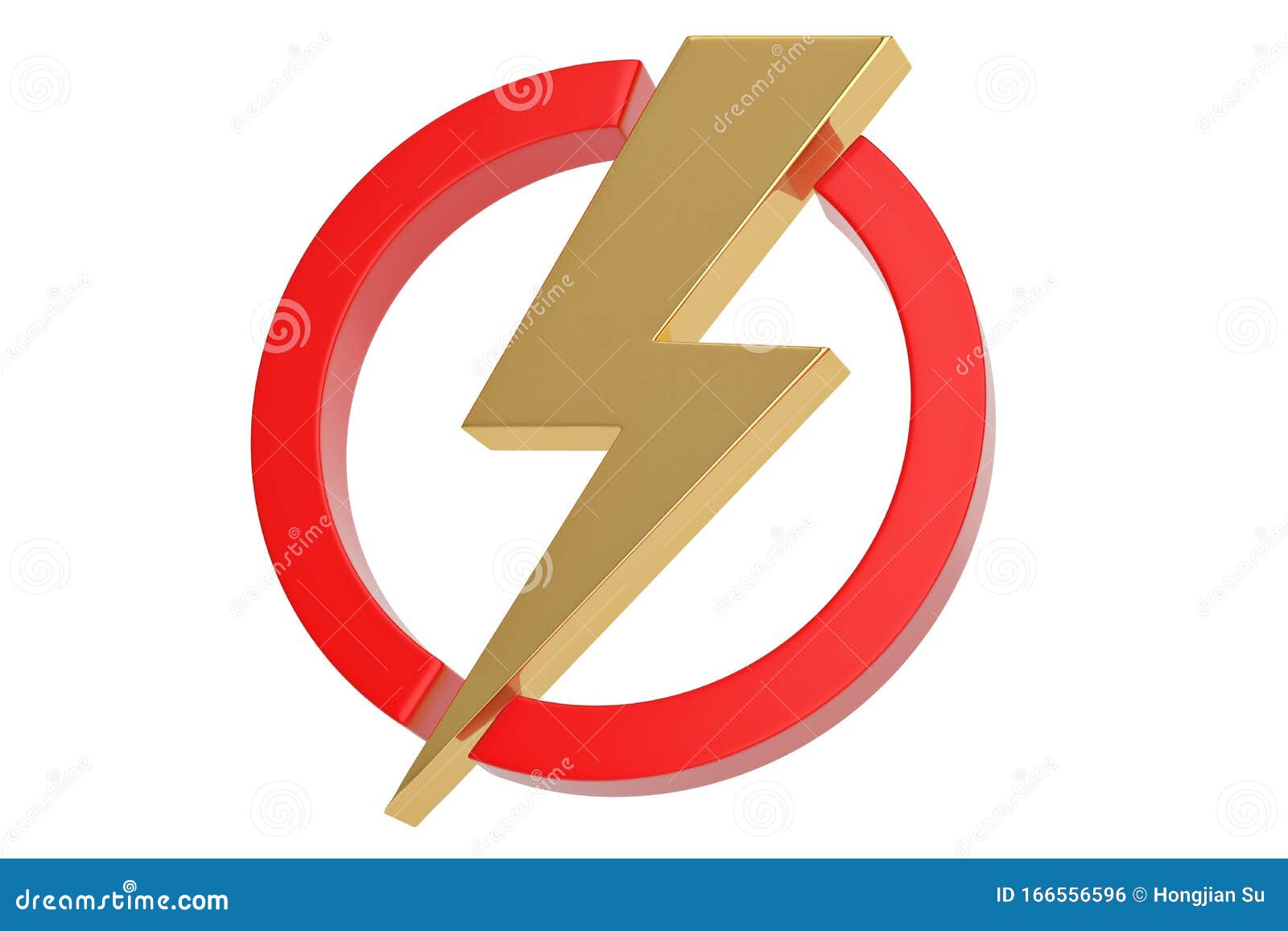 Arrows Circle Lightning Sign Isolated on White Background. 3d ...