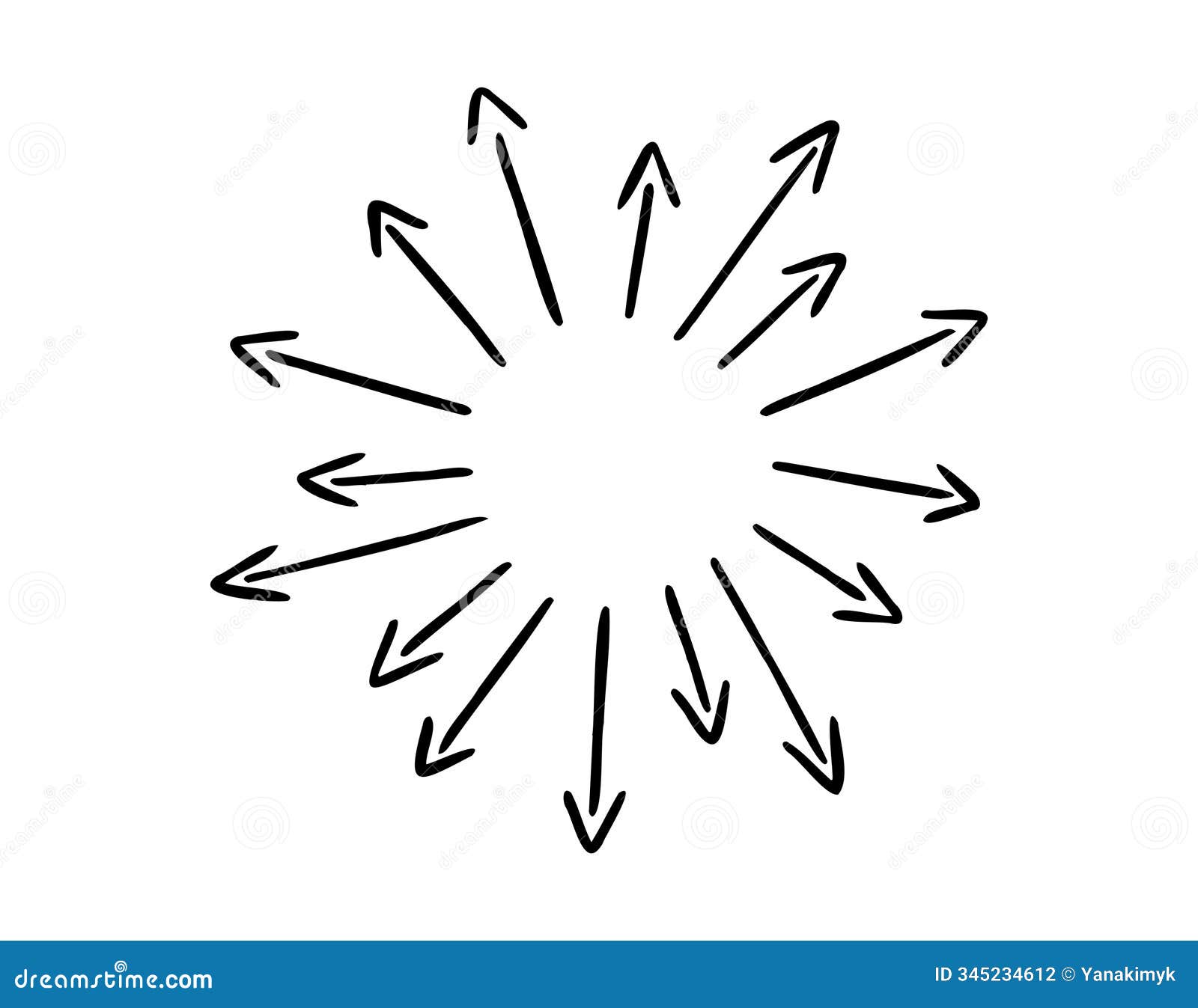 Arrows Circle, Round Arrow Hand Drawn Doodle. Splash, From The Inside ...