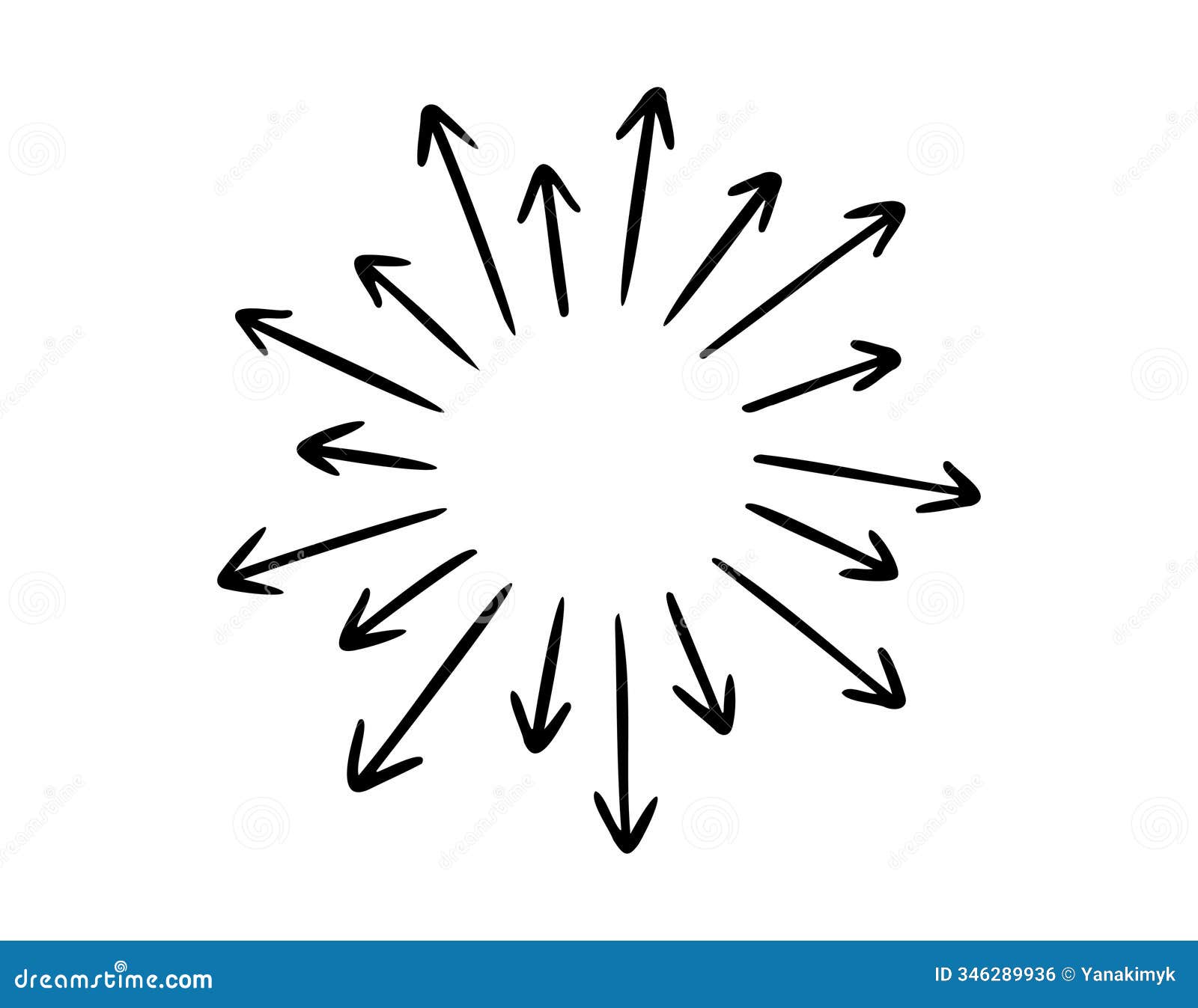 Arrows Circle, Round Arrow Hand Drawn Doodle. Splash, From The Inside ...