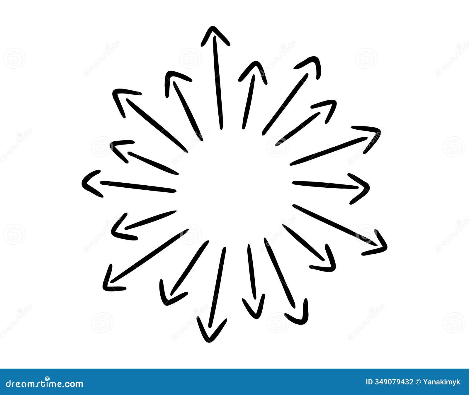 Arrows Circle, Round Arrow Hand Drawn Doodle. Splash, From The Inside ...