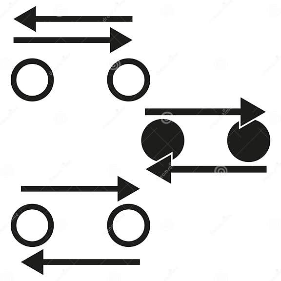 Arrows and Circles. Interaction and Direction Symbol. Simple Geometric ...