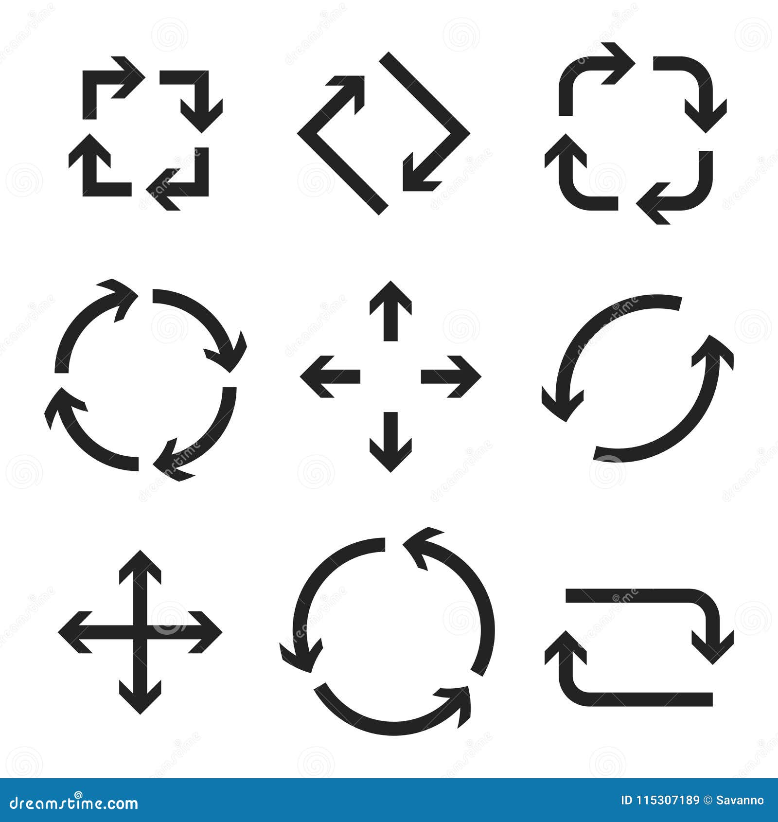 Arrows in Circular Motion. Square, Round, Oval Arrow Combinations Stock ... Arrows in Circular Motion. Square, Round, Oval Arrow Combinations Stock ...