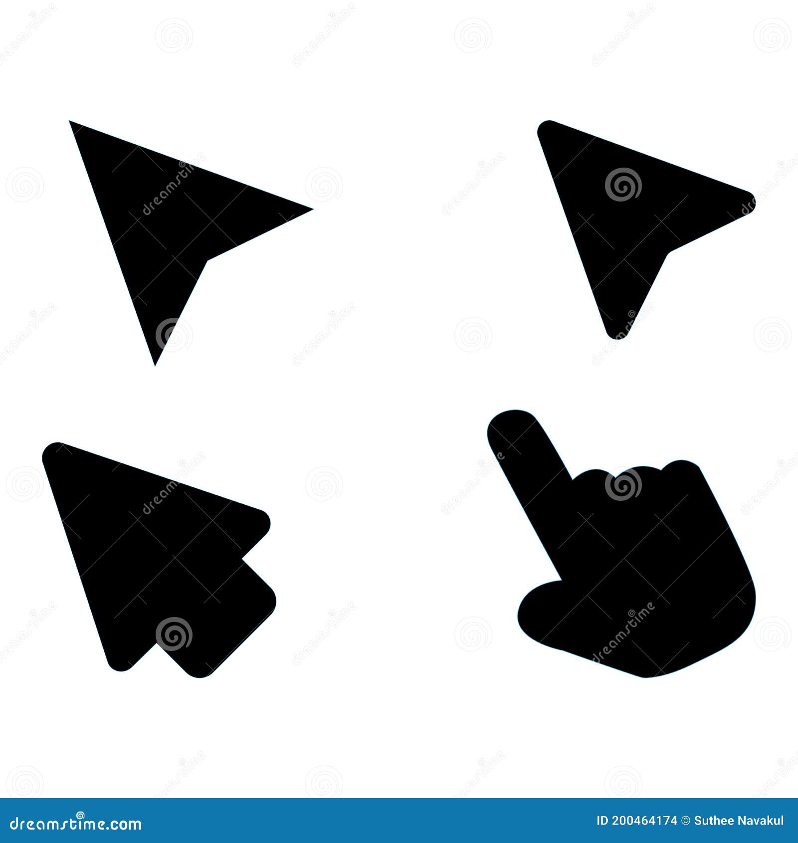 Arrows Click Icon on White Background. Mouse Click Cursor Sign. Flat Style. Pointer Cursor Mouse ...