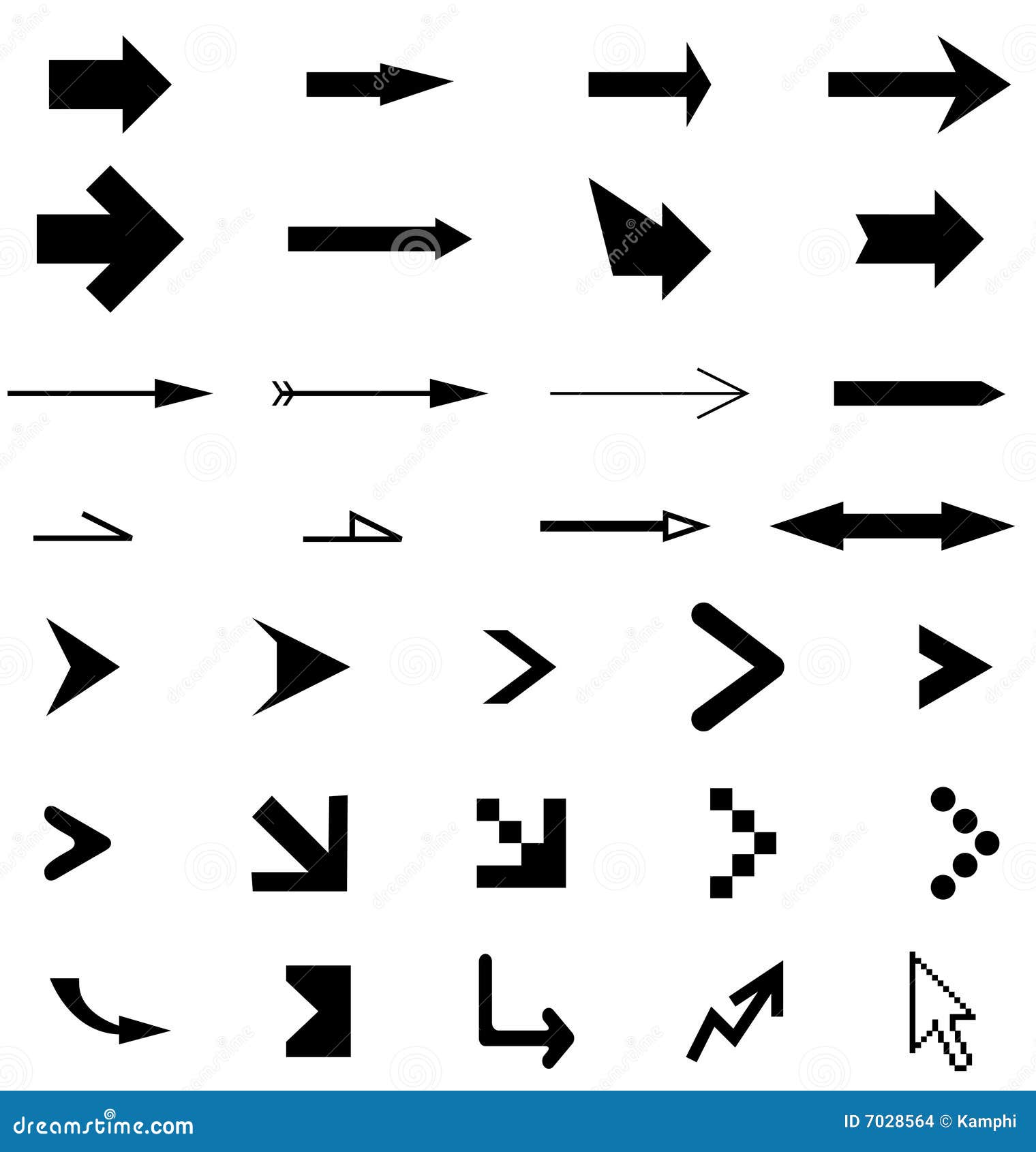 Arrows collection stock illustration. Illustration of sign - 7028564