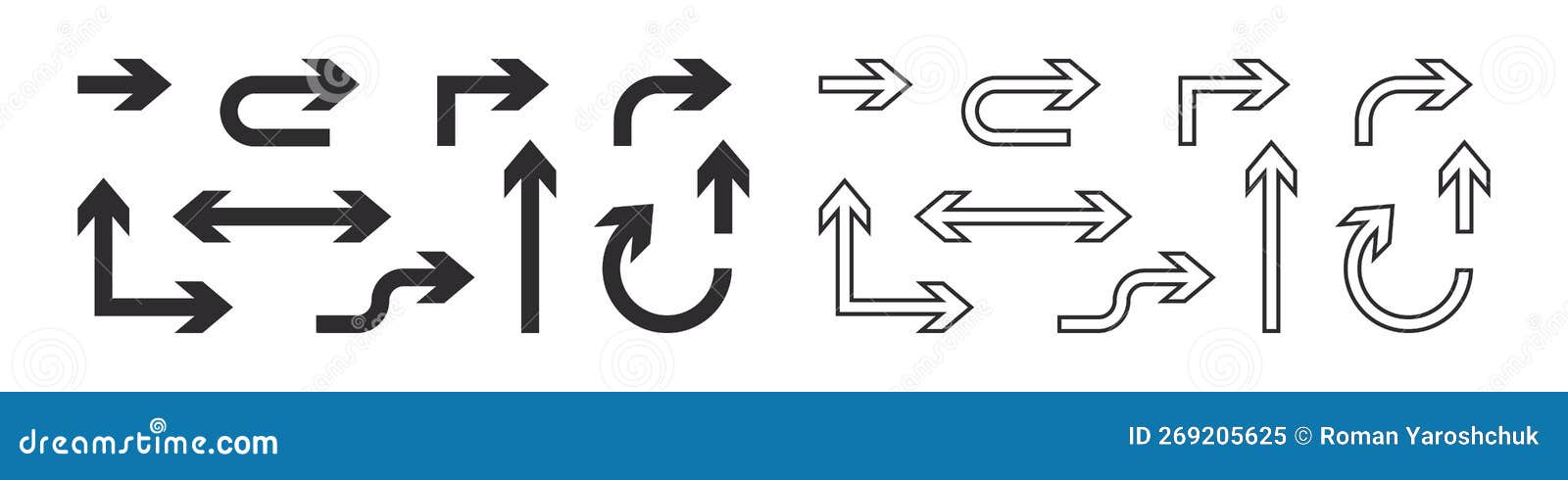 Arrows Collection. Pointer or Arrow Signs. Arrows Different Shapes ...