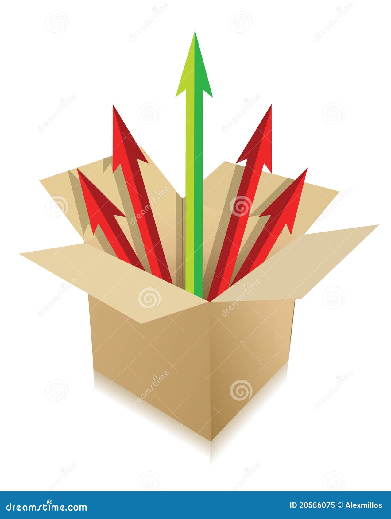 Arrows Coming Out of Box. Different Destinations Stock Illustration ...