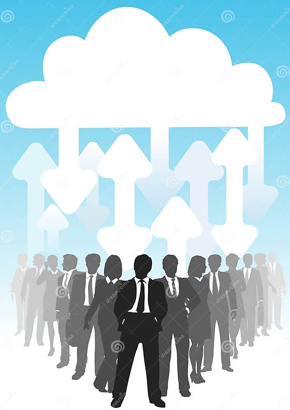It Arrows Connect Business People Cloud Computing Stock Vector ...