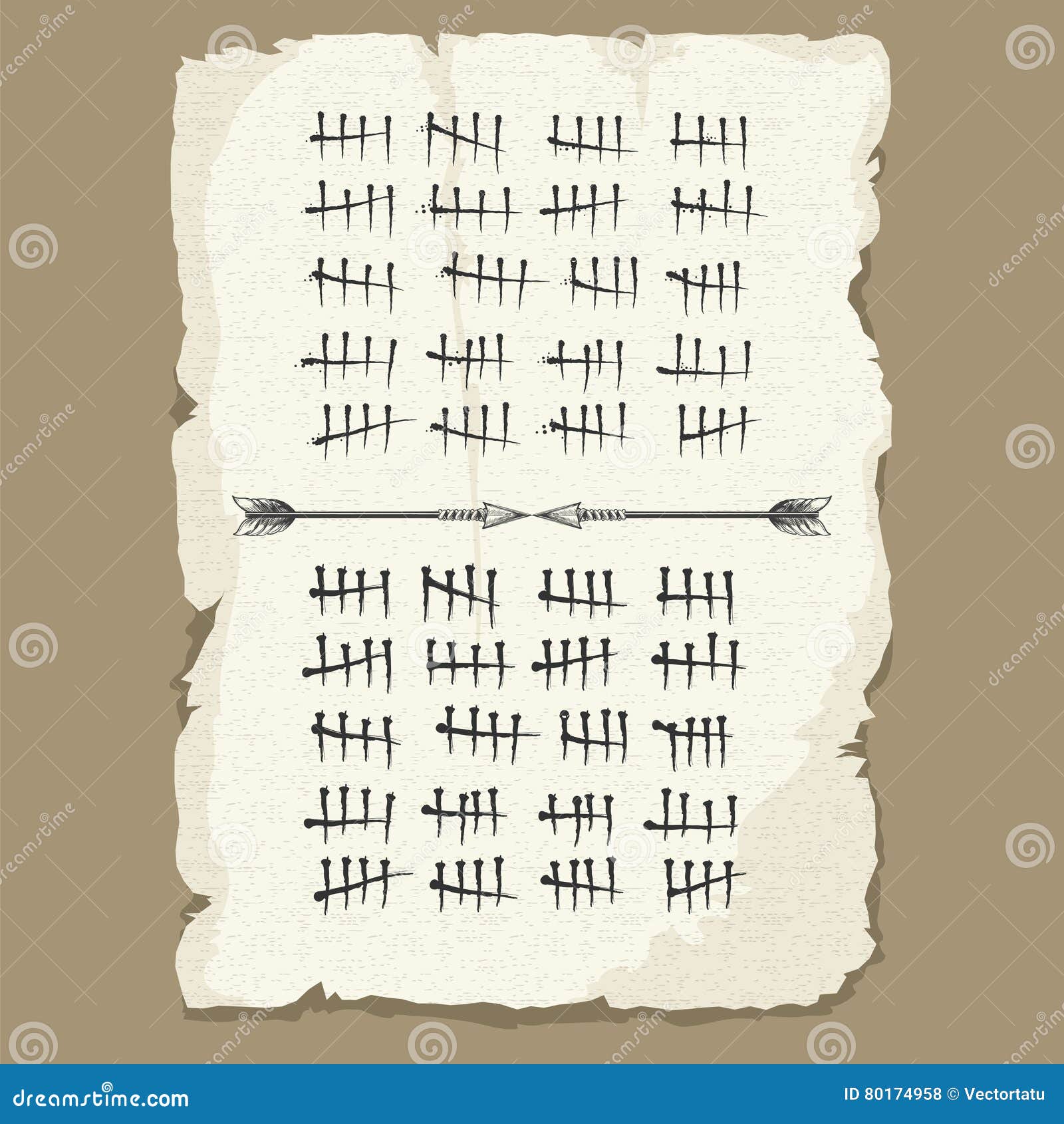 Monochrome Tally Marks Hand Drawn Seamless Pattern Royalty-Free Stock ...