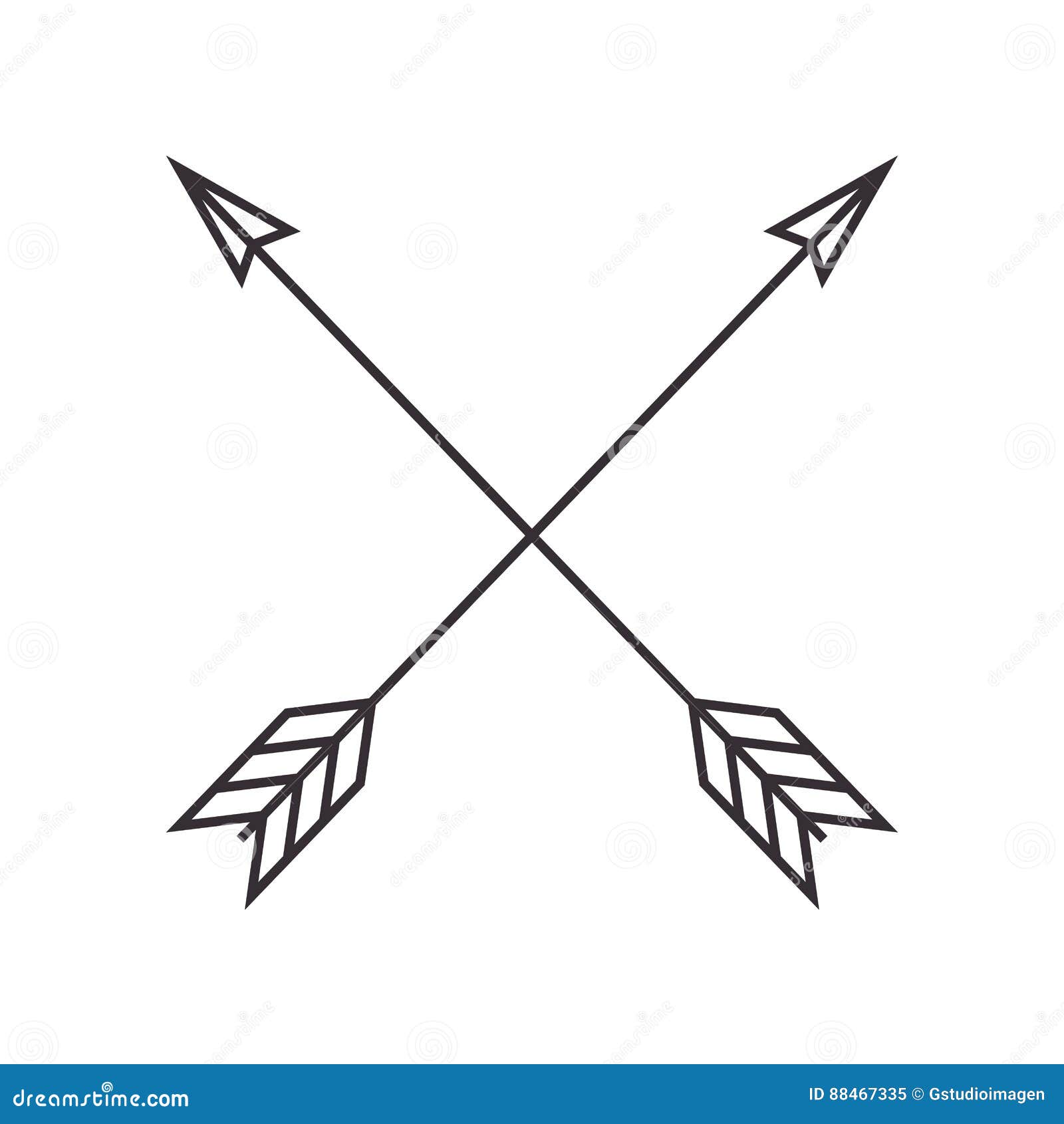 Arrows crossed frame icon stock vector. Illustration of line - 88467335