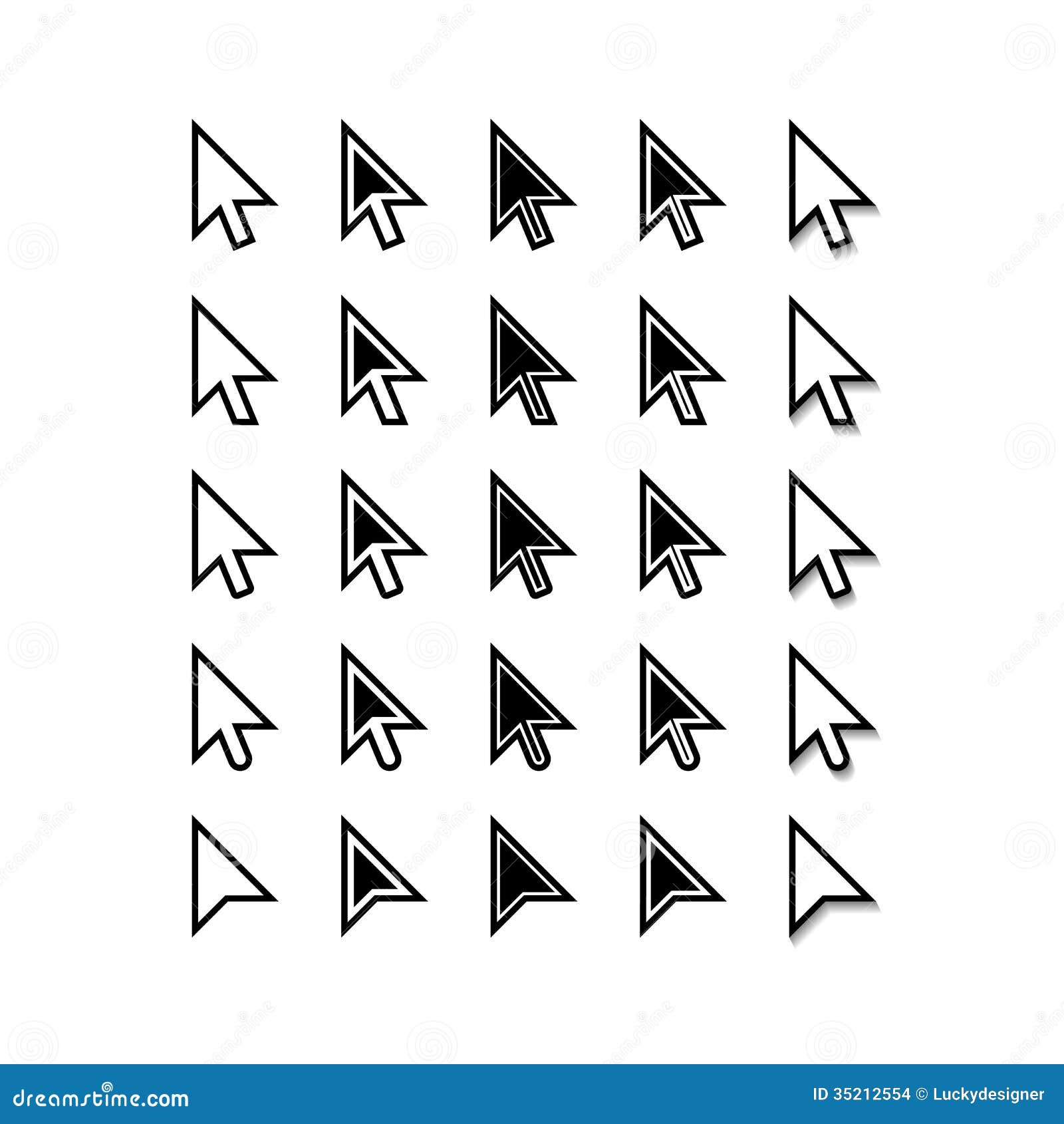 Arrows Cursor Icons Mouse Pointer Set Stock Illustrations – 497 Arrows ...