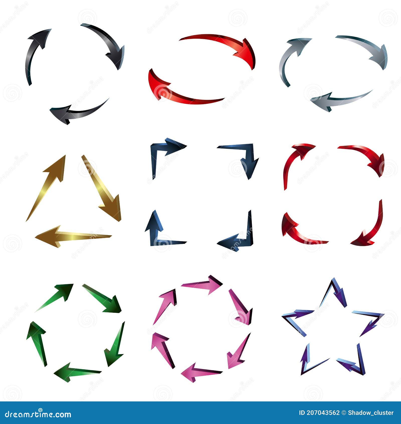 Arrows Cycle Diagram In Different Shapes, Vector Illustration ...