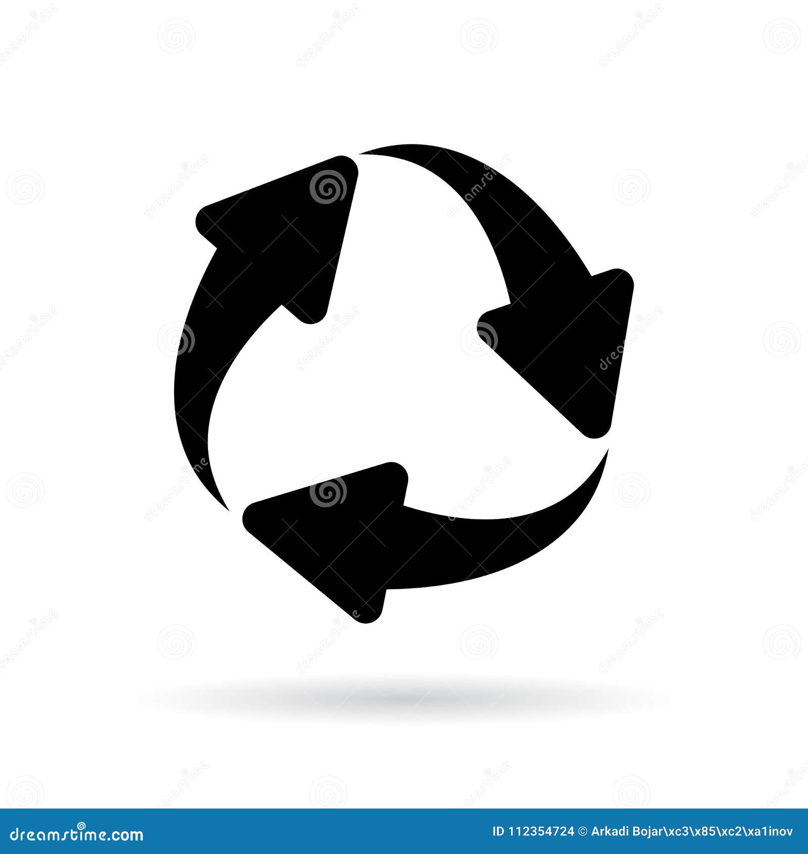 Three Recycle Symbol Icons Design Isolated On White Background Stock ...