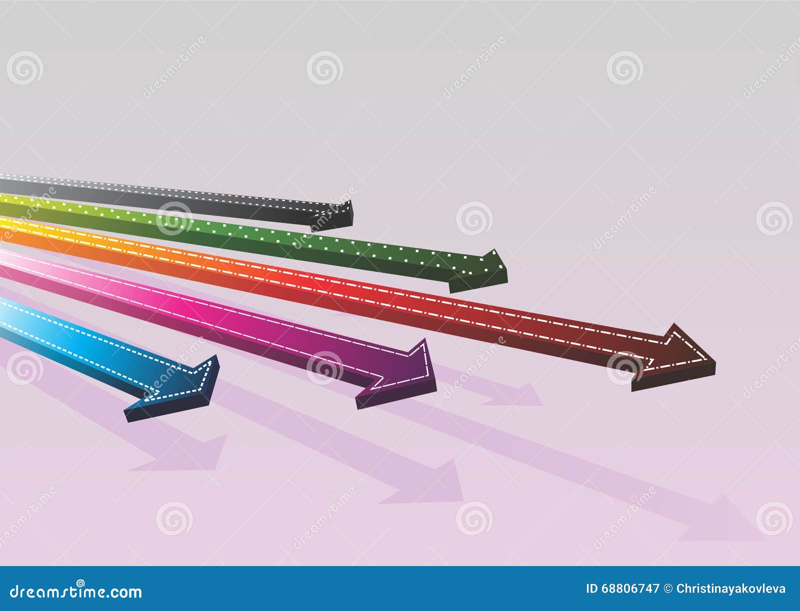 Arrows 3d. Design Development Stock Illustration - Illustration of pink ...