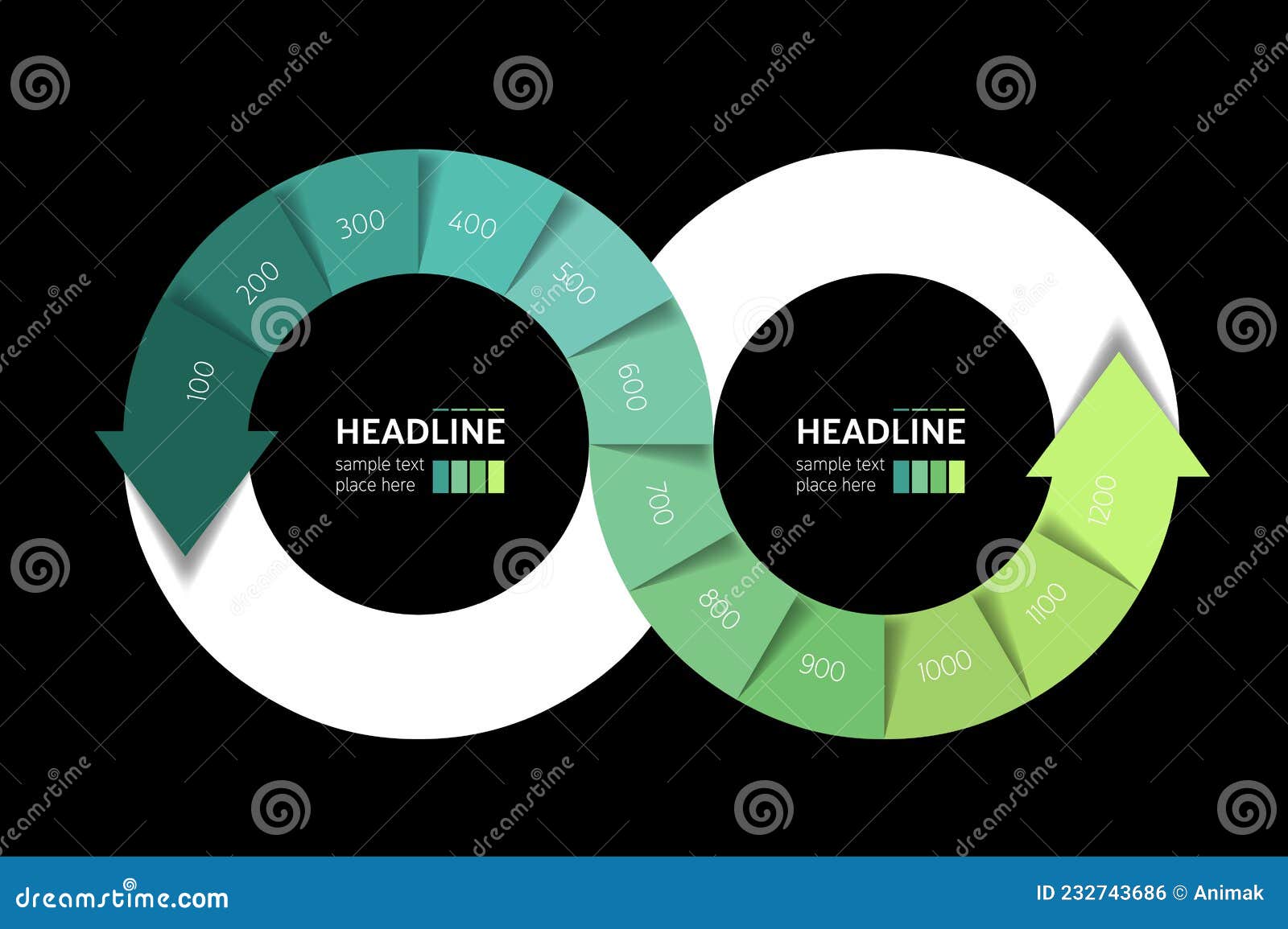 Arrows, Devops, Infinity Infographic. 2 Step Options Template, Scheme ...