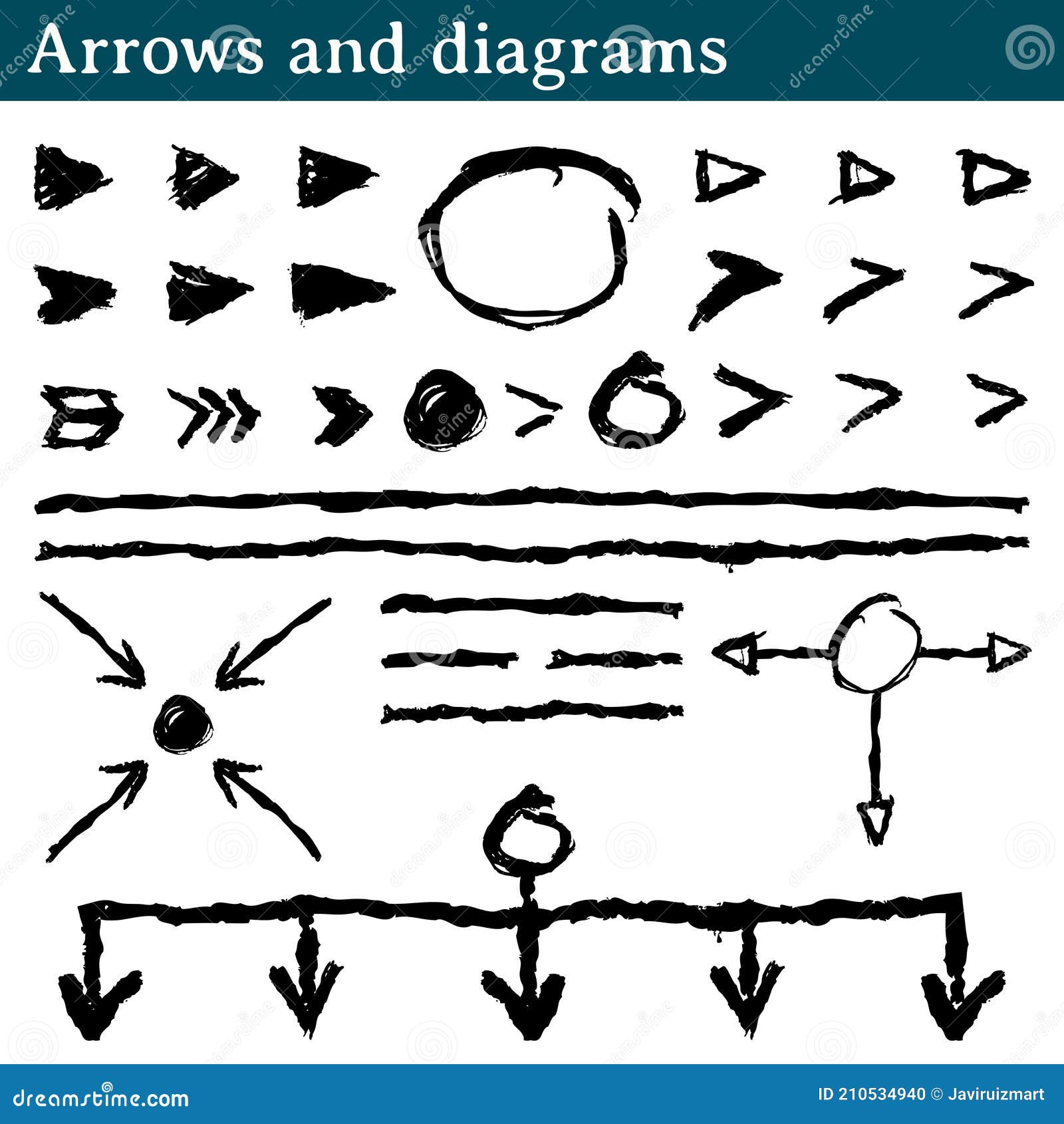 Arrows and diagrams stock illustration. Illustration of black - 210534940
