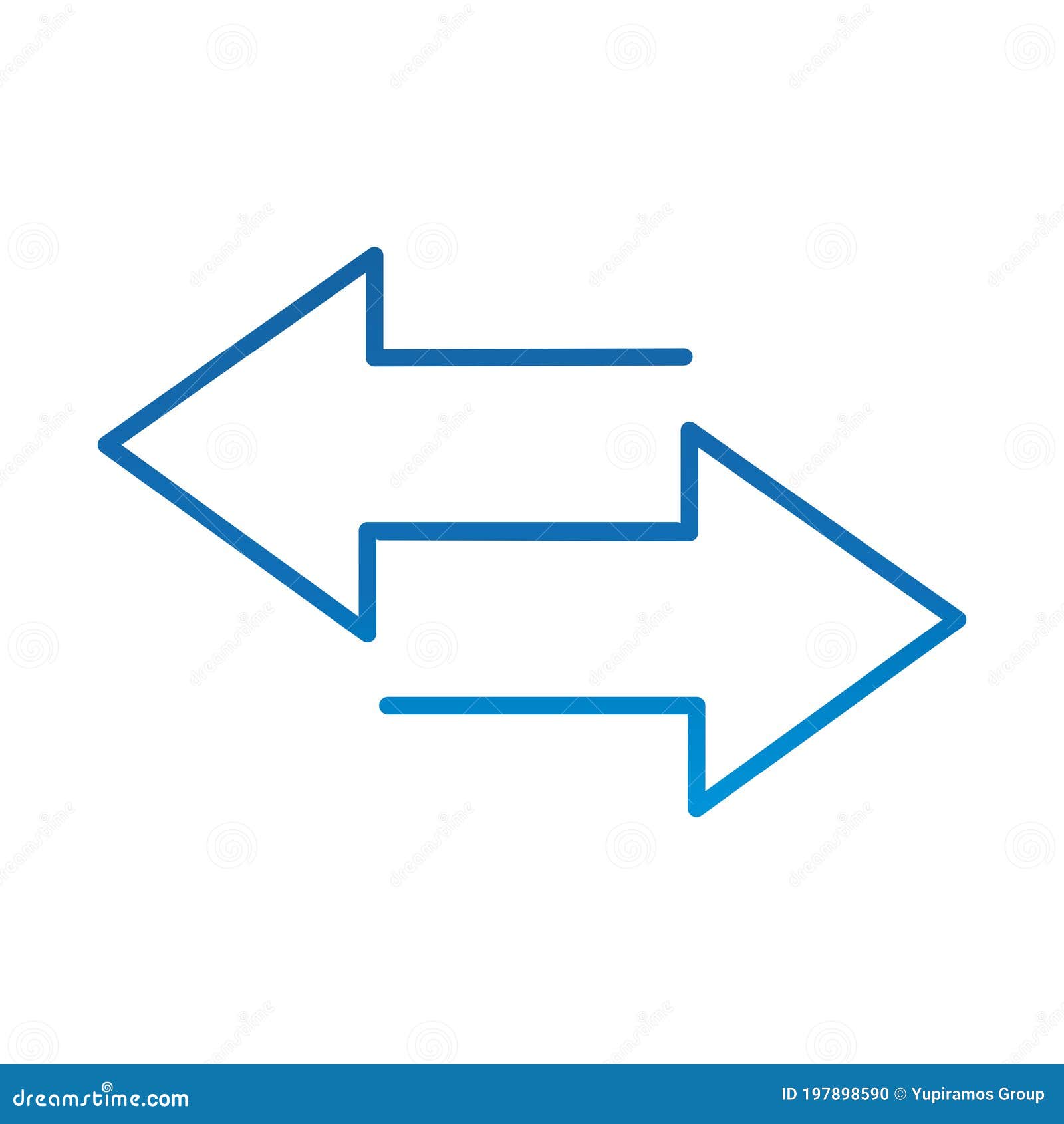 Arrows Different Direction Guide, Gradient Blue Line Icon Stock Vector ...