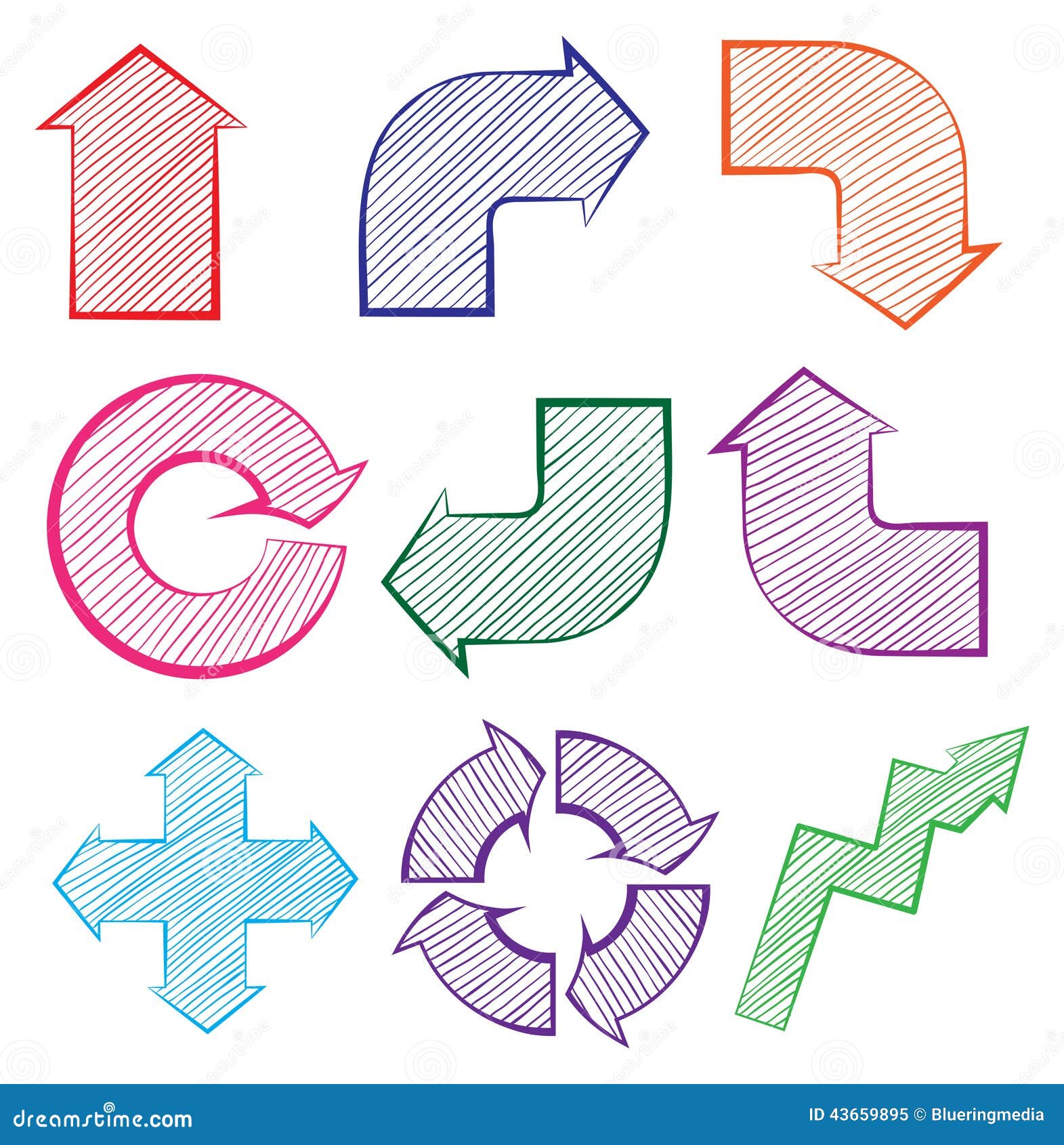 Arrows with Different Directions Stock Vector - Illustration of angles ...