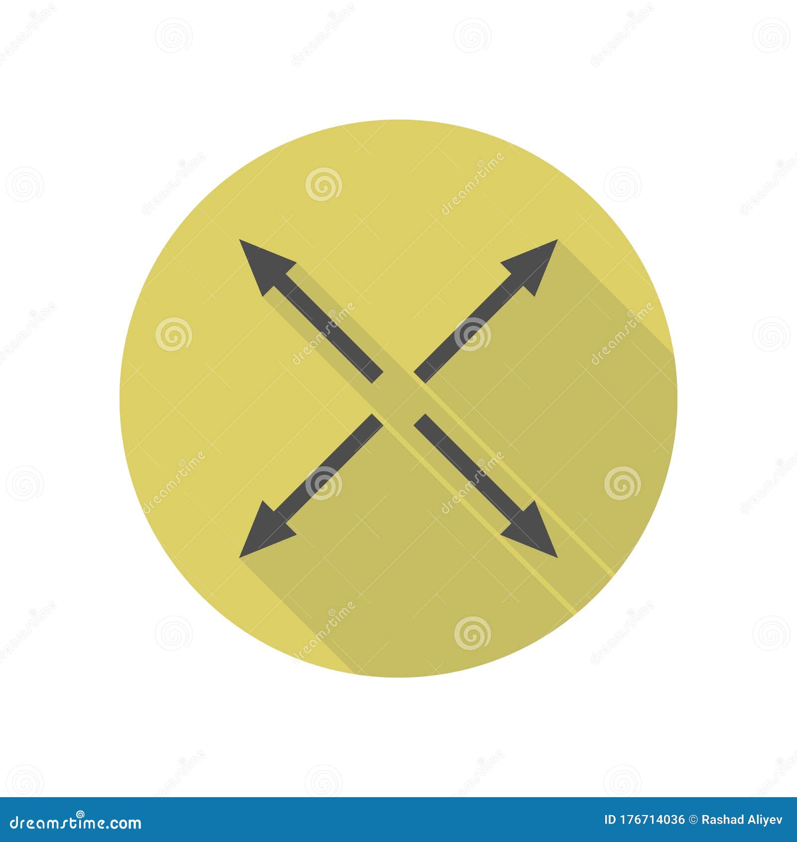 Arrows in Different Directions Long Shadow Icon. Simple Glyph, Flat ...