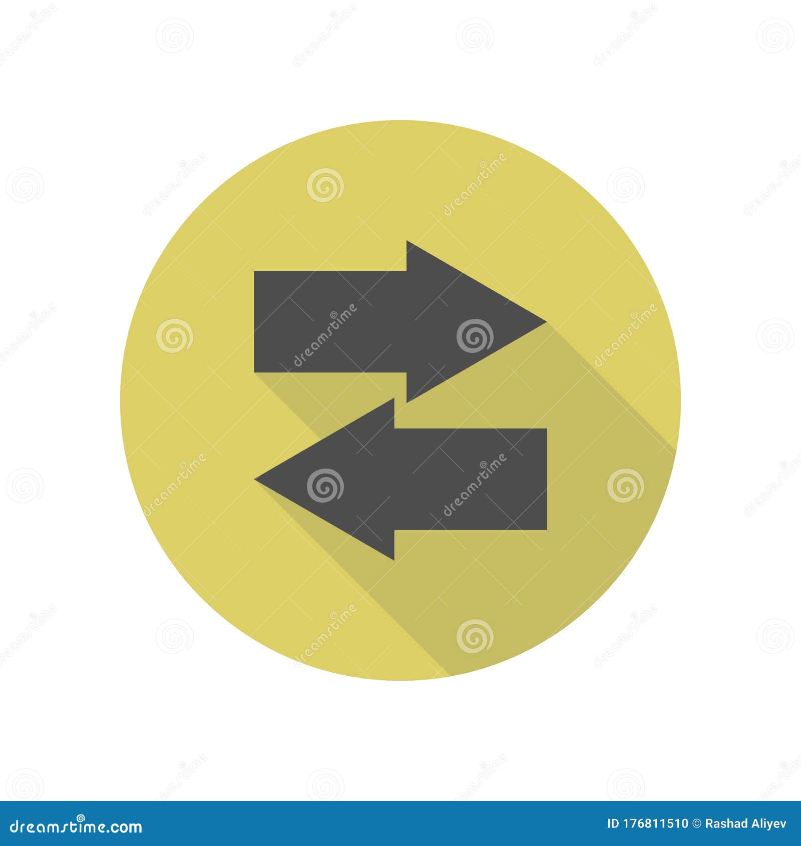 Arrows of Different Directions Long Shadow Icon. Simple Glyph, Flat ...