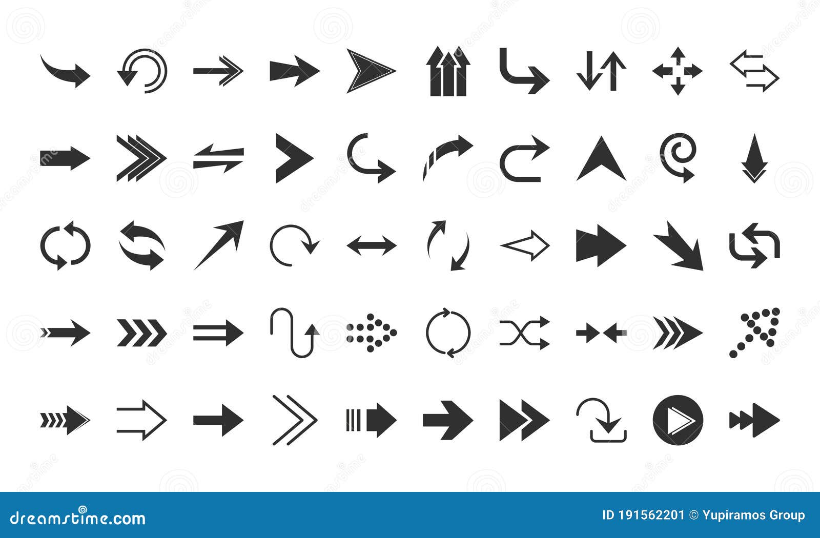 Arrows Direction. Road Signs For Street Or Highway Traffic Navigation ...