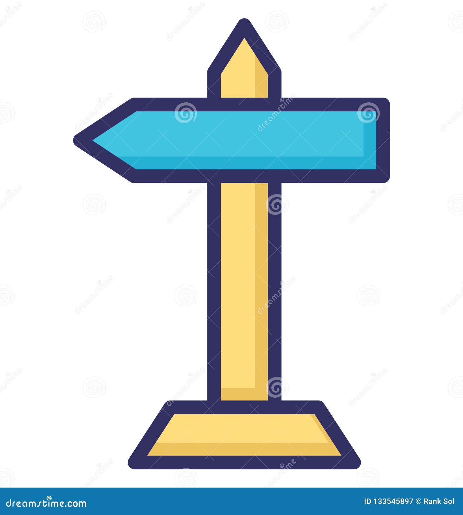 Arrows, Direction Post Isolated Vector Icon that Can Be Easily Modified ...