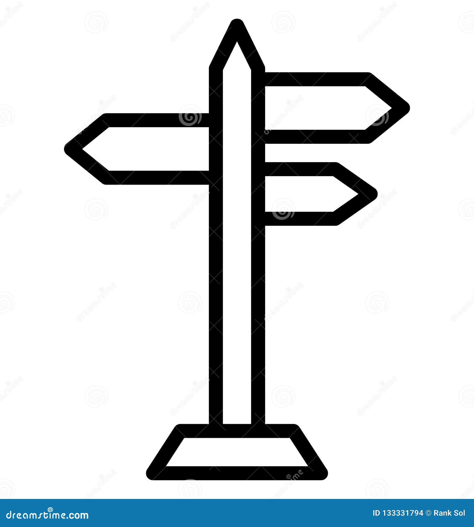 Arrows, Direction Post Isolated Vector Icon that Can Be Easily Modified ...