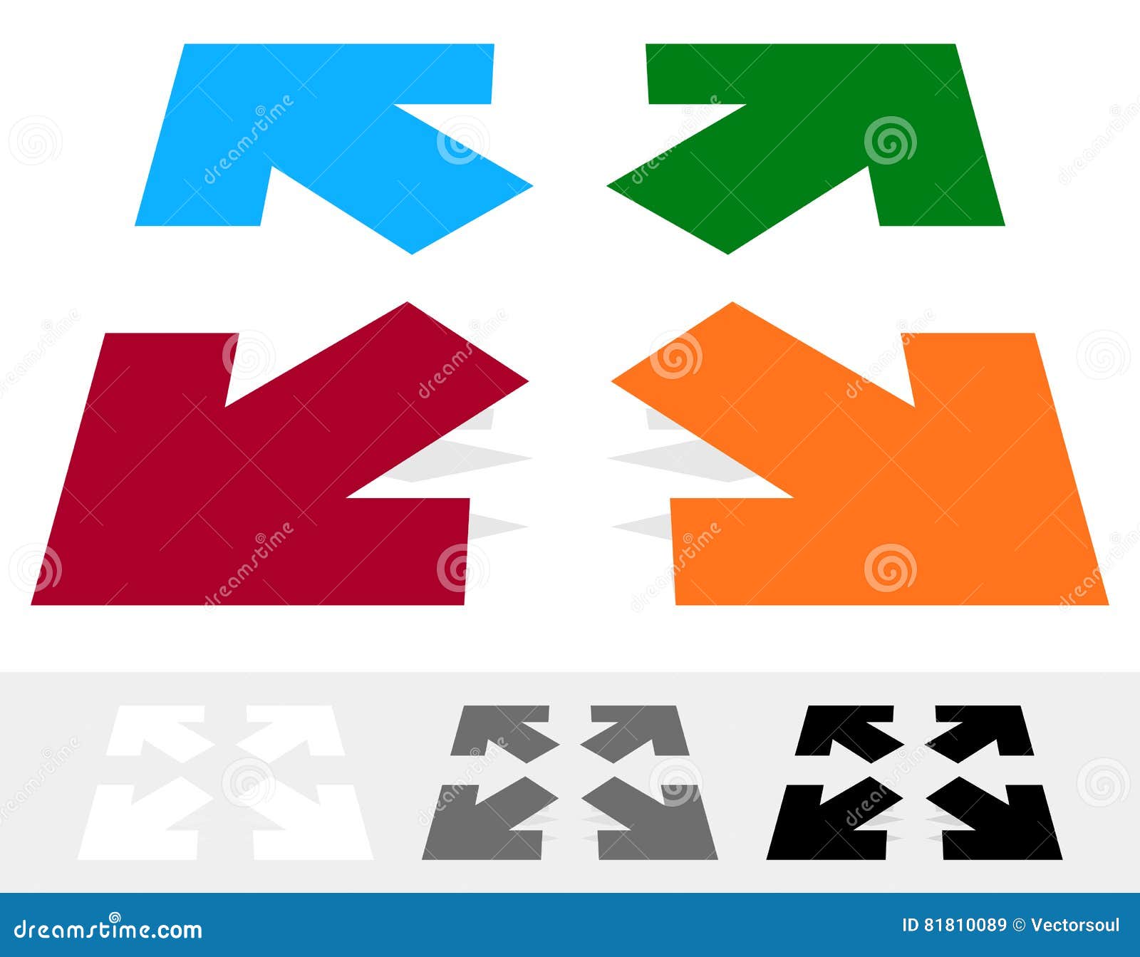 Arrows in 4 Direction - Resize, Align, Maximize Concept Icon Stock ...