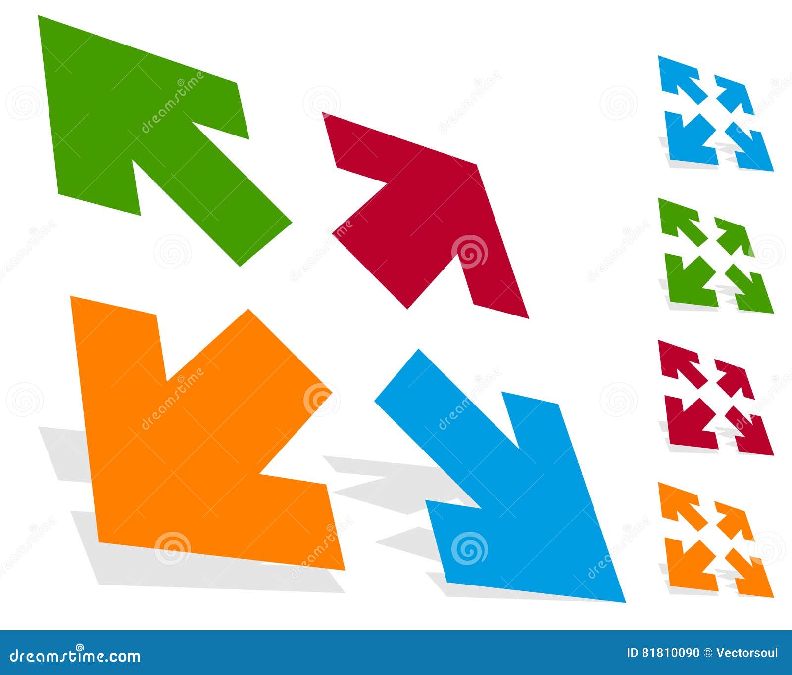 Arrows in 4 Direction - Resize, Align, Maximize Concept Icon Stock ...