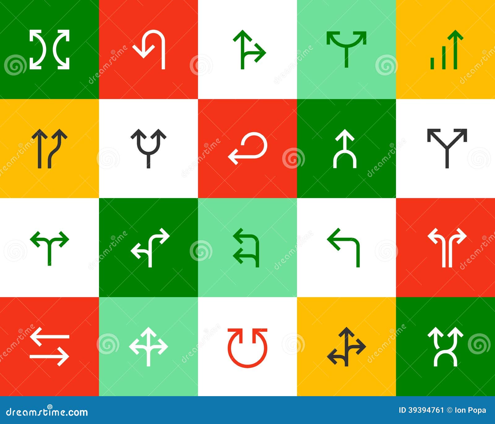 Arrows and Directional Signs. Flat Series Stock Vector - Illustration ...