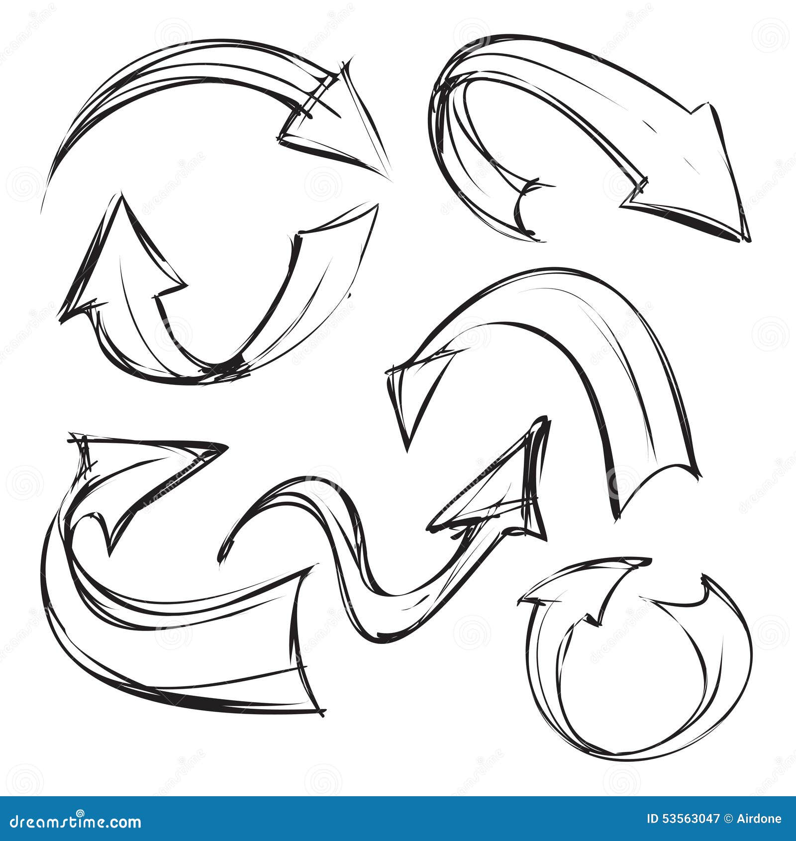 Arrows Doodle stock vector. Illustration of style, design - 53563047