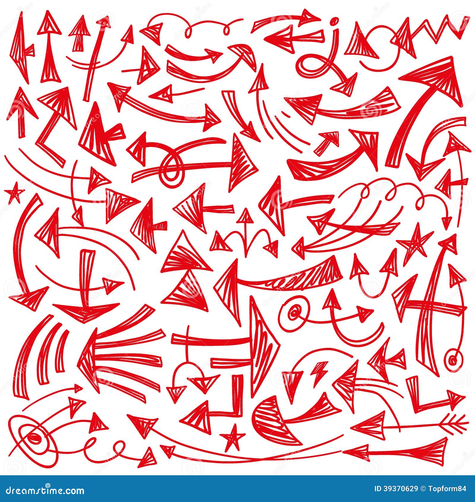 Arrows - doodles set stock vector. Illustration of pointing - 39370629