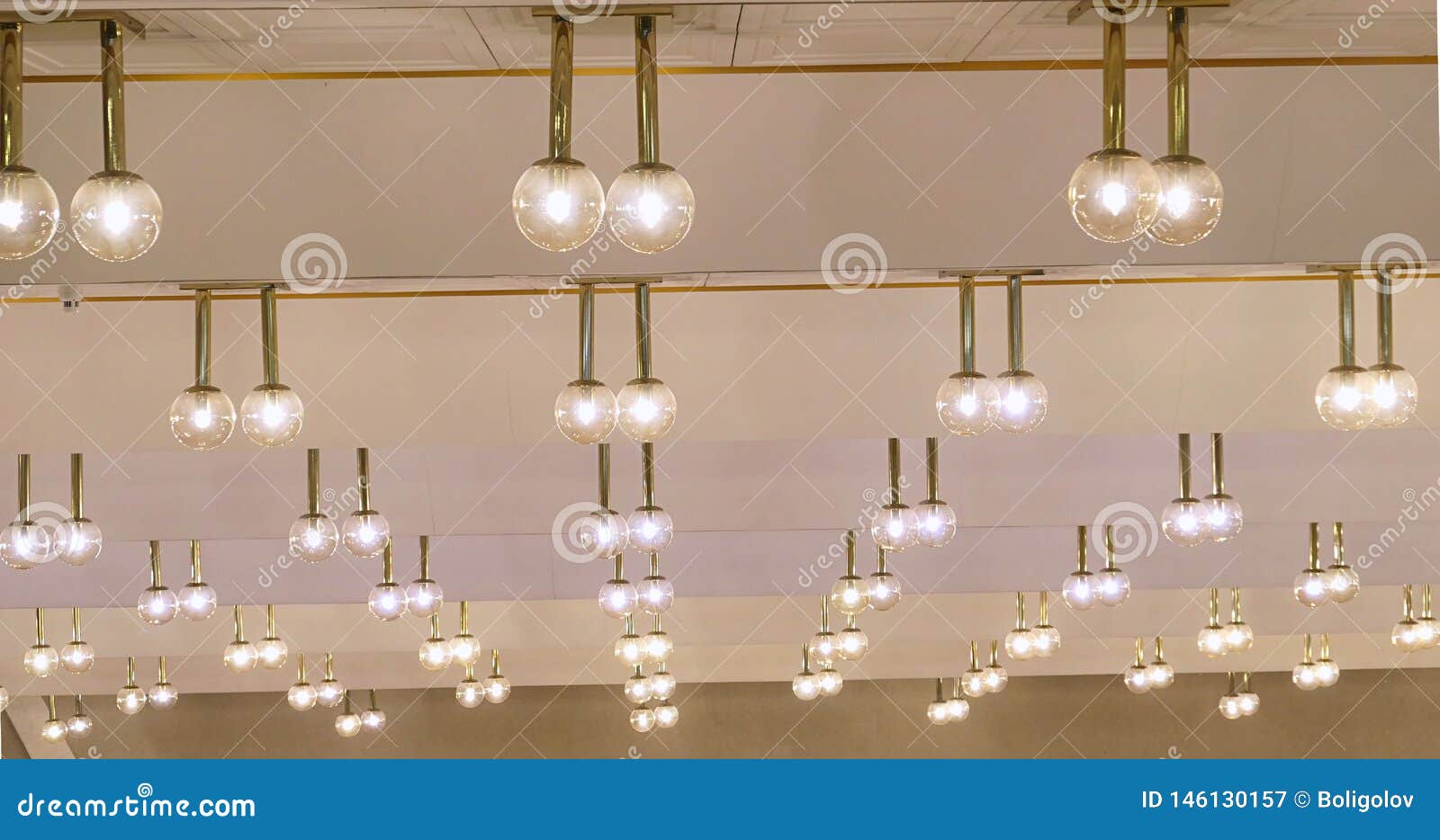 Arrows of Electric Lamp Pairs Glowing Stock Image - Image of lighting ...