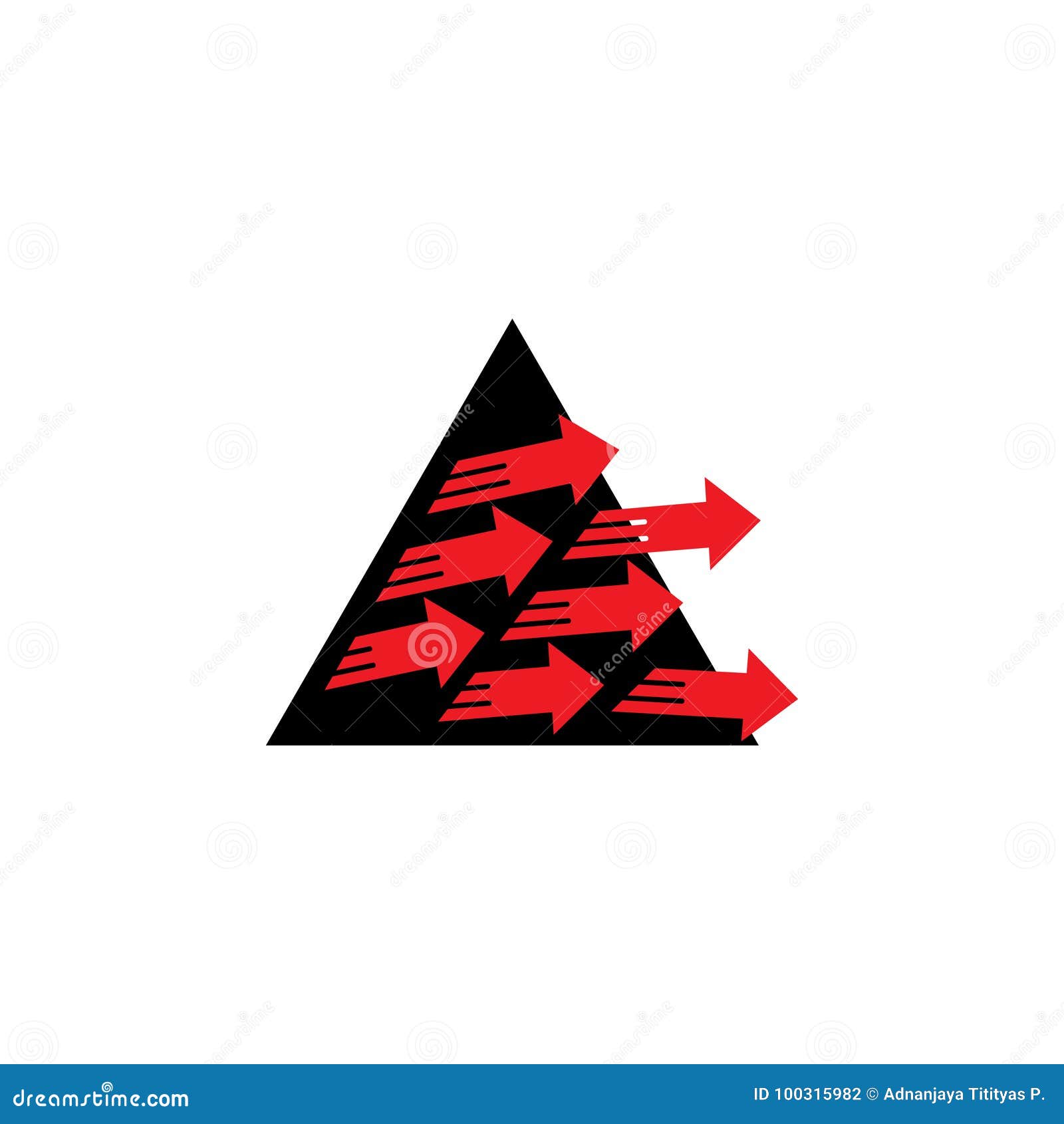 Arrows Emerge from Triangle Logo Vector Stock Vector - Illustration of ...