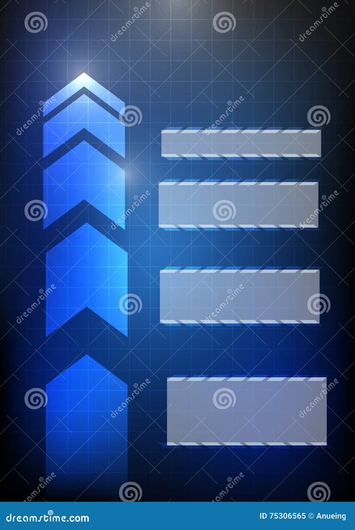 Arrows Empty Chart on Blue Background Stock Illustration - Illustration ...