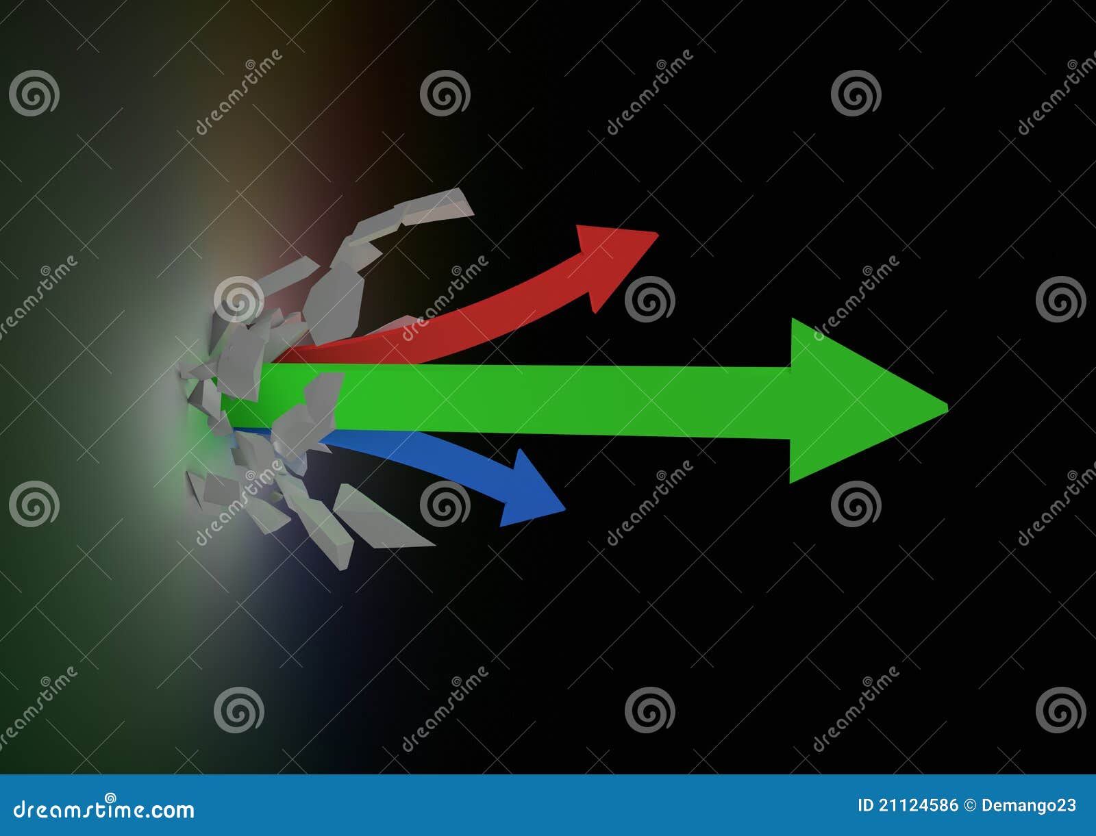 Arrows Exploding From The Wall Stock Illustration - Illustration of ...