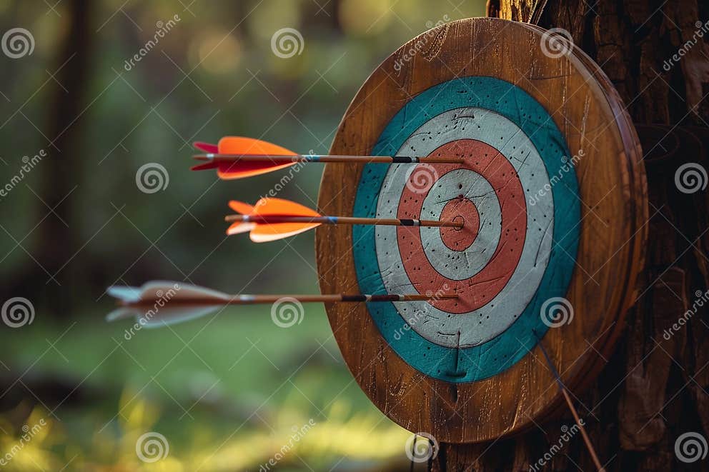 Arrows Fly Wide Missing the Target the Archers Aim is Off and the ...