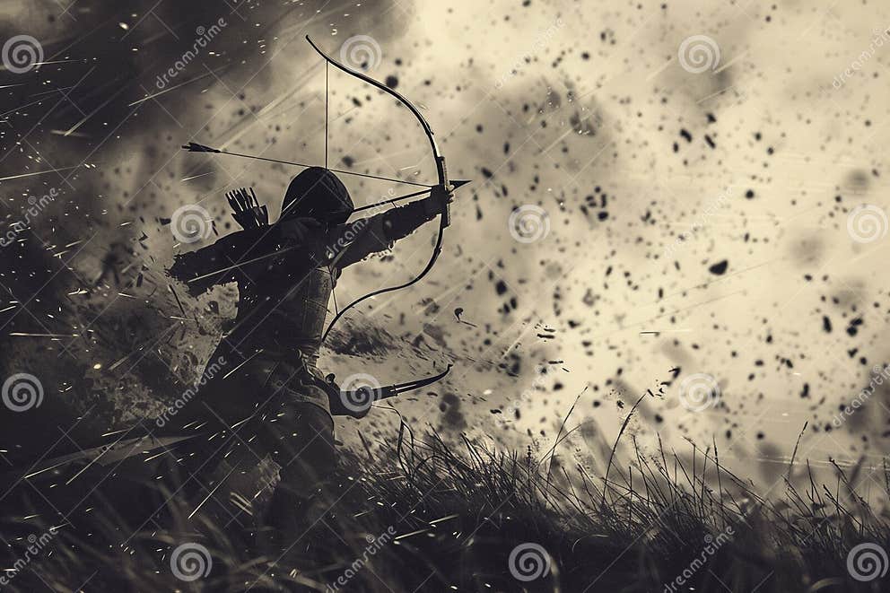 Arrows Fly Wide Missing the Target the Archers Aim is Off and the ...