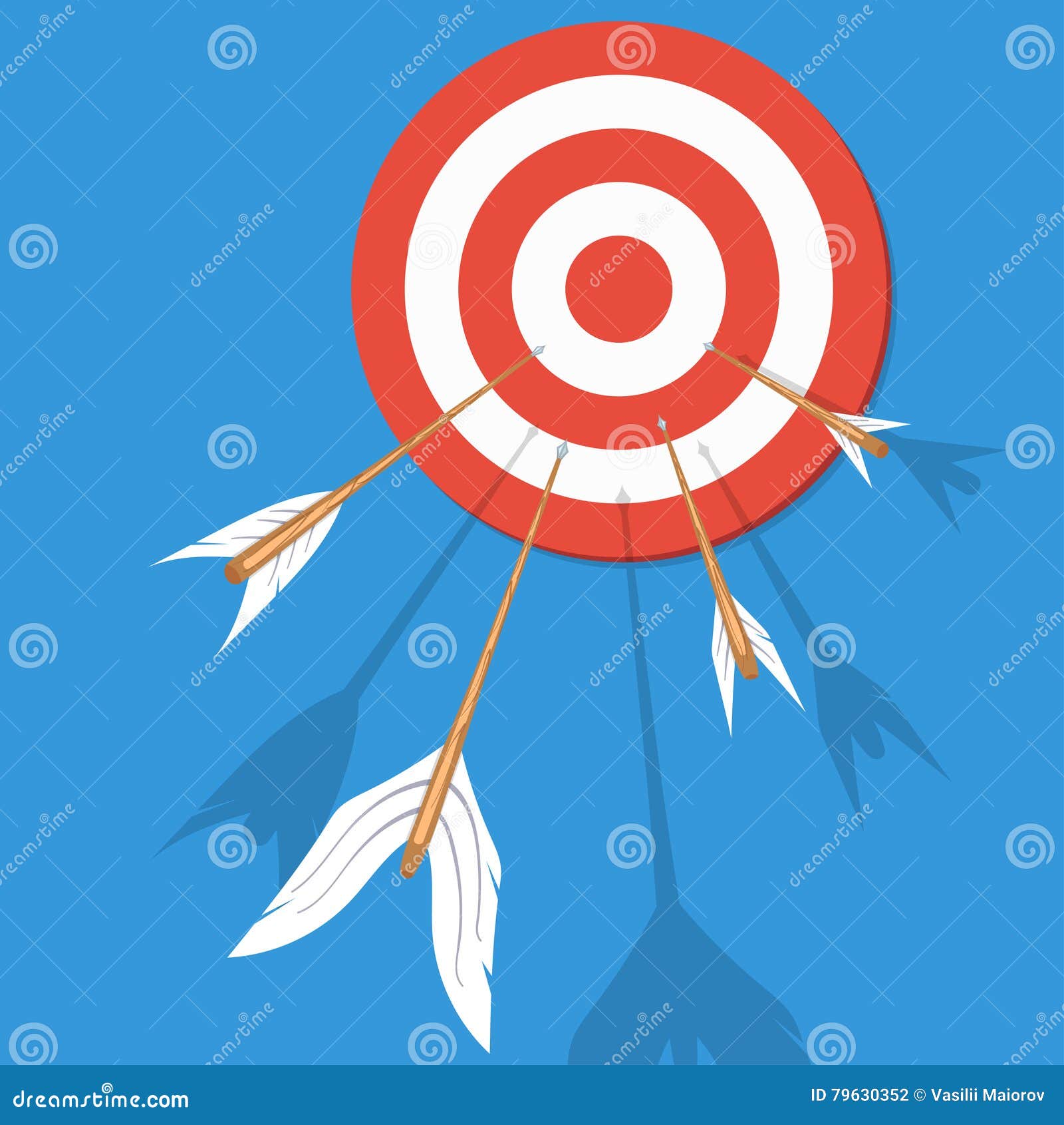 Arrows Flying at the Target Stock Vector - Illustration of competition ...